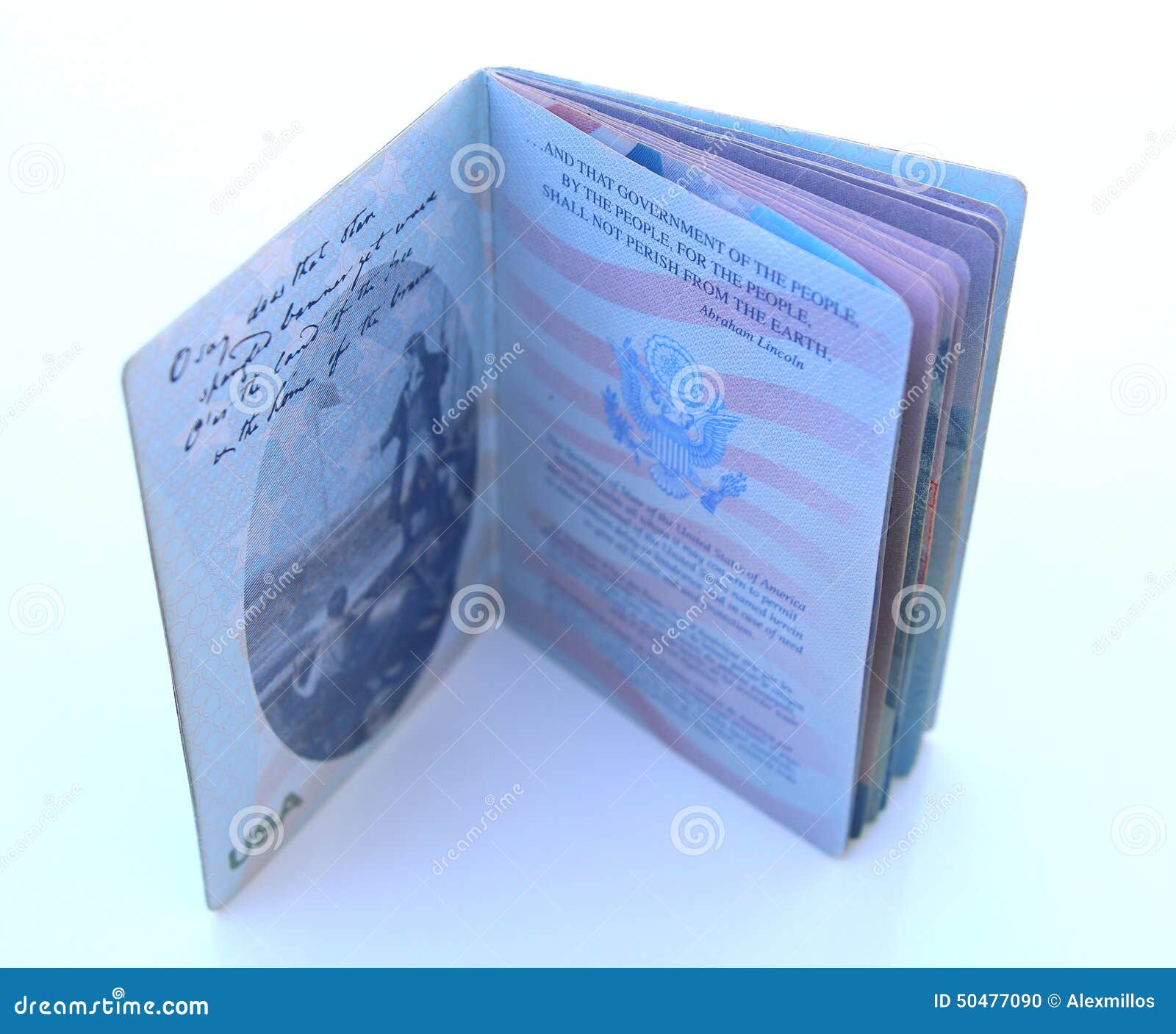American Passport Open Isolated Stock Photo - Image of american ...