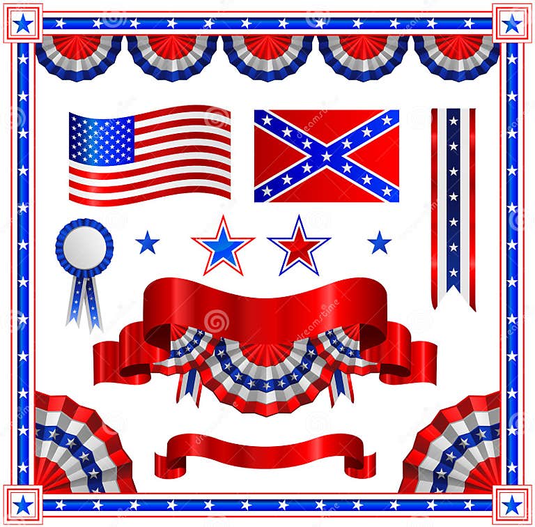 American Patriotic Elements Stock Vector - Illustration of antique ...