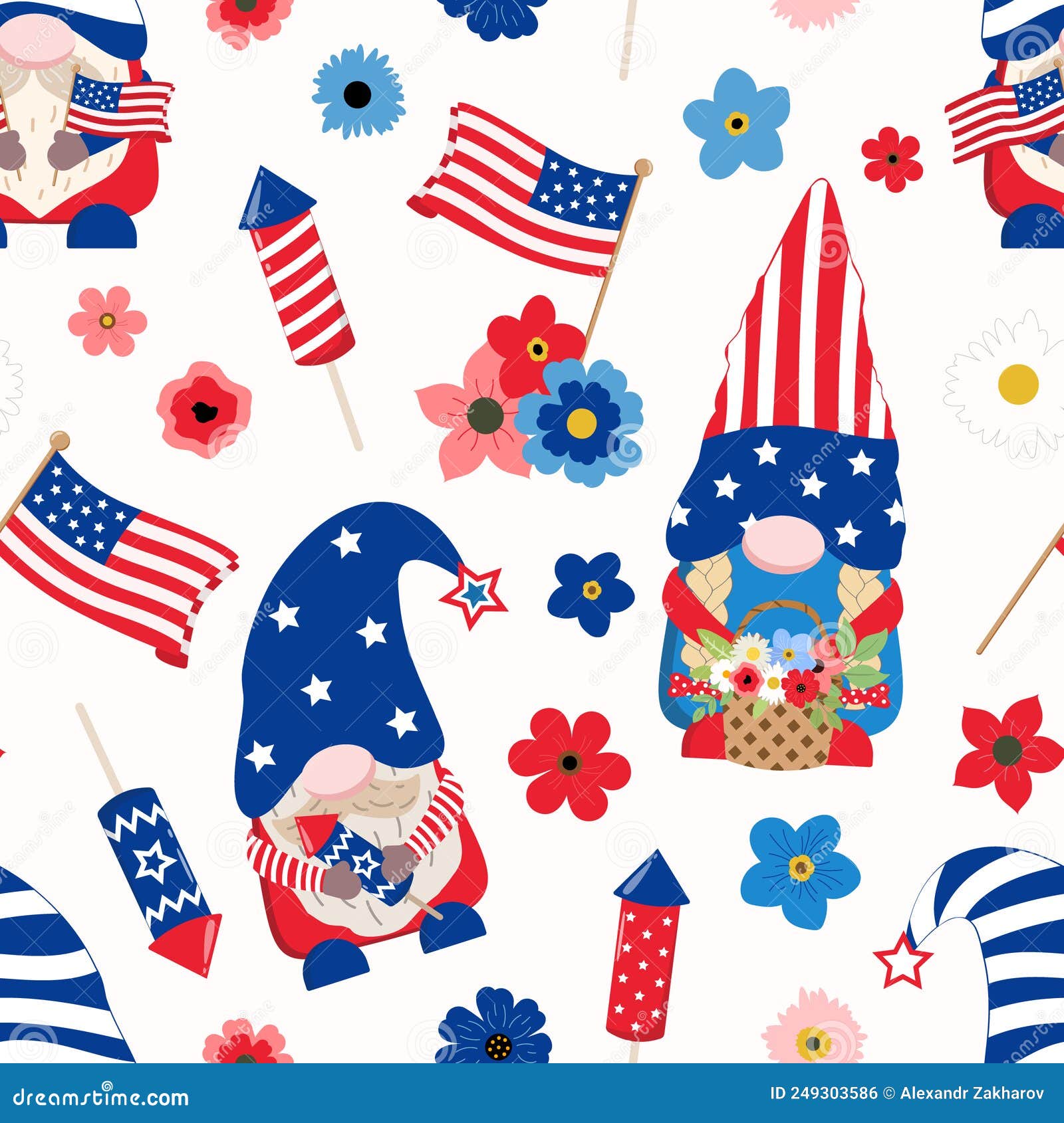 Patriotic Gnomes 4th Of July Gnomes Vector T Shirt Design