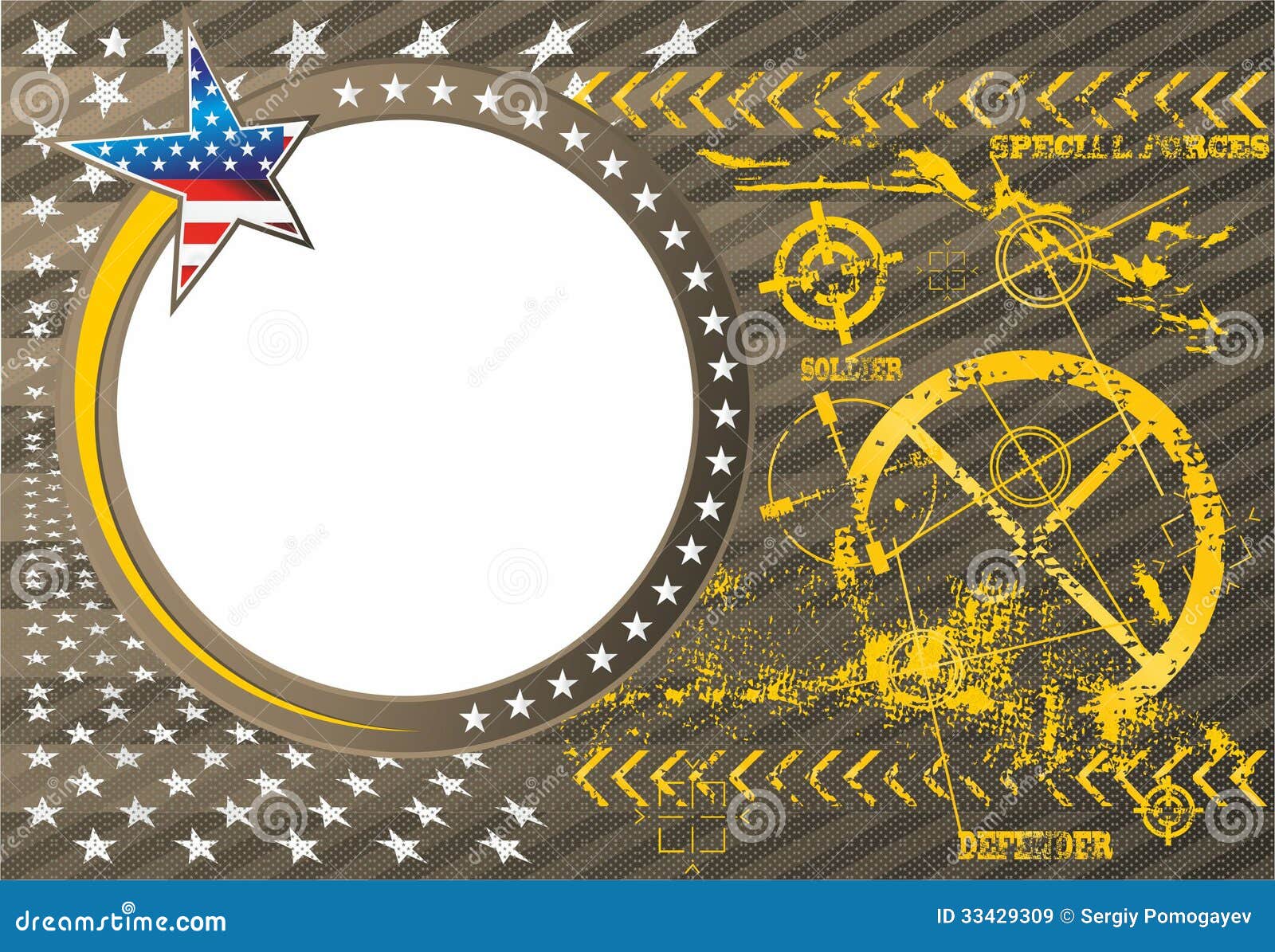 American Patriotic Vector Photo Frame in a Military Stock Vector ...