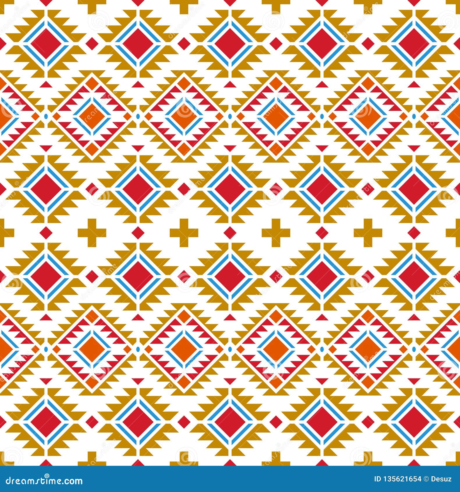 American Pattern. Geometric Seamless Ornament. Stock Vector ...