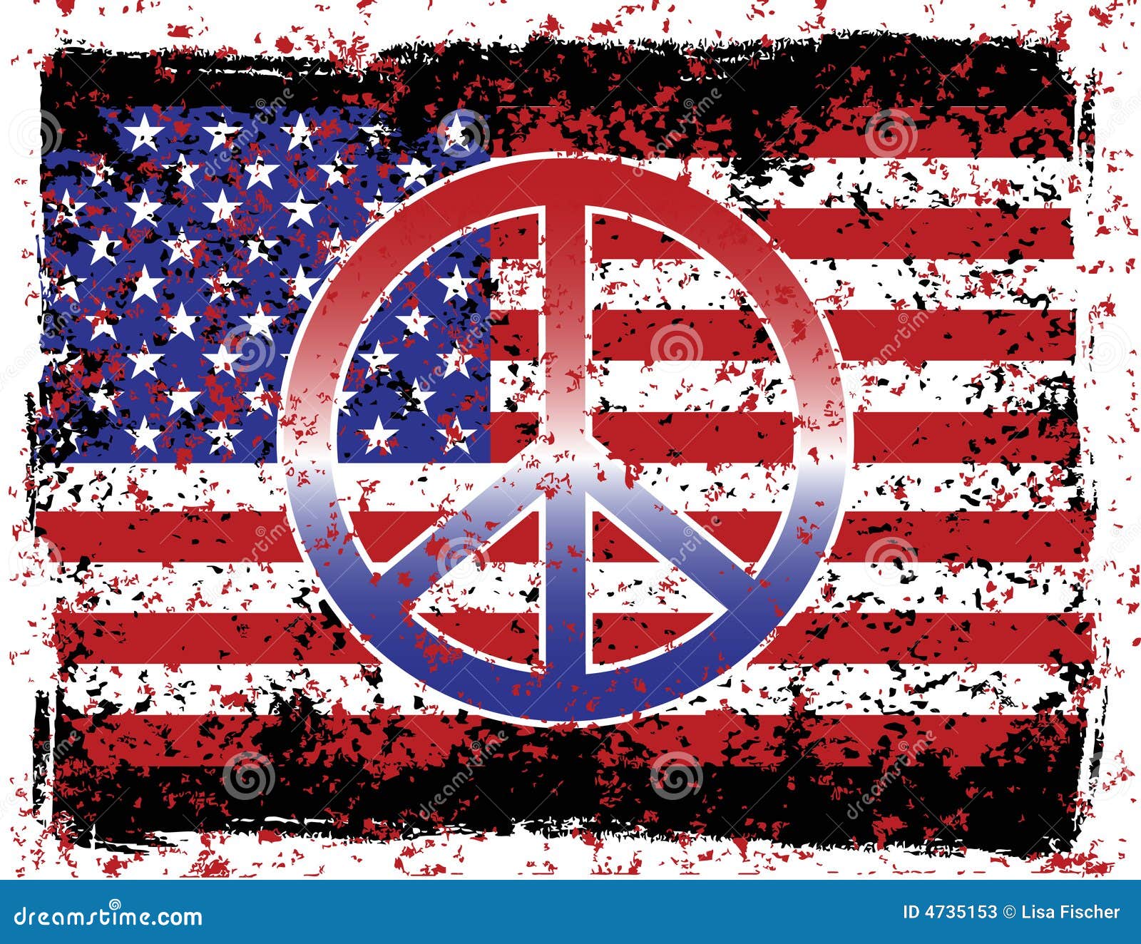 American Peace stock vector. Illustration of symbol, grunge - 4735153