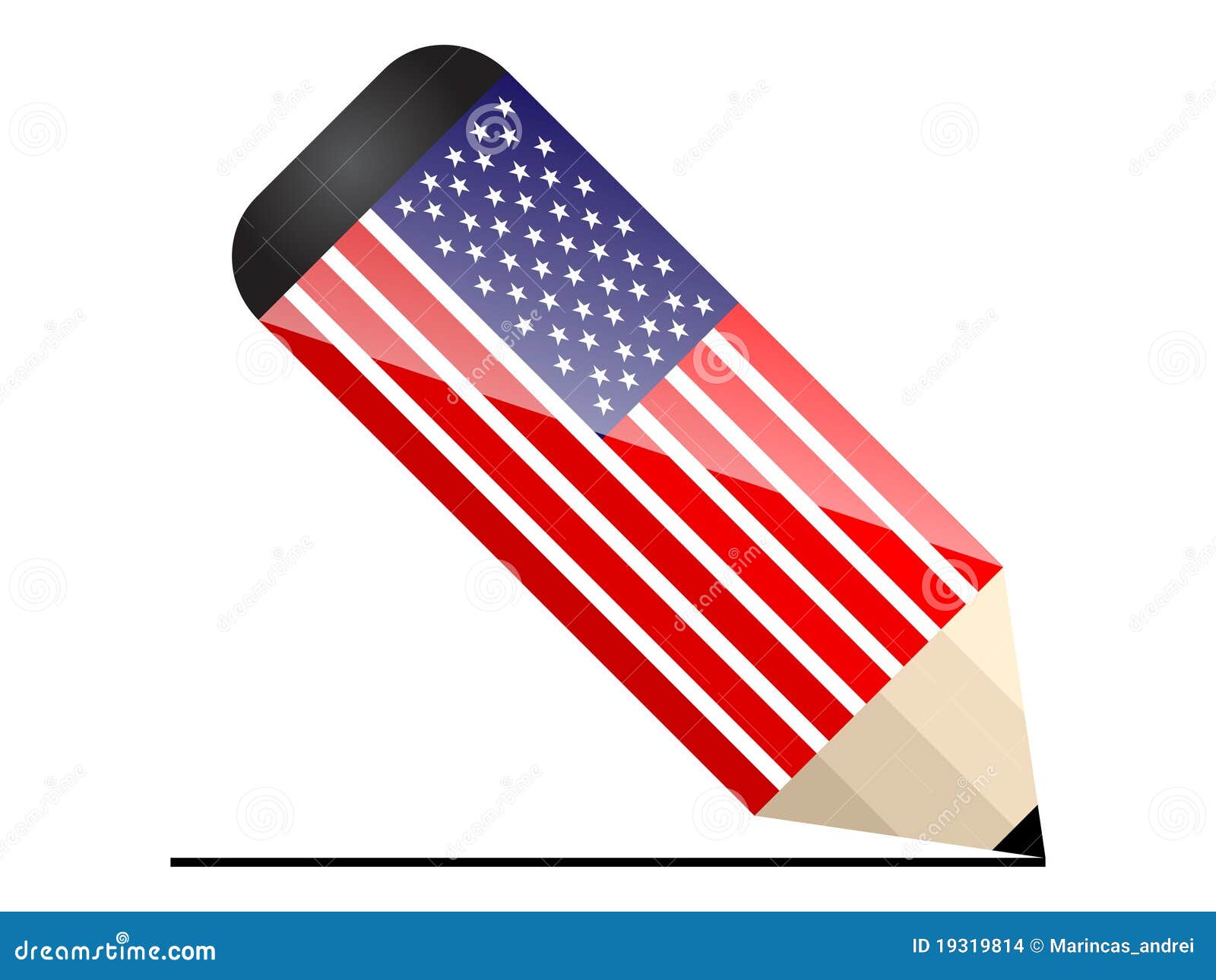American pencil stock vector. Illustration of states - 19319814