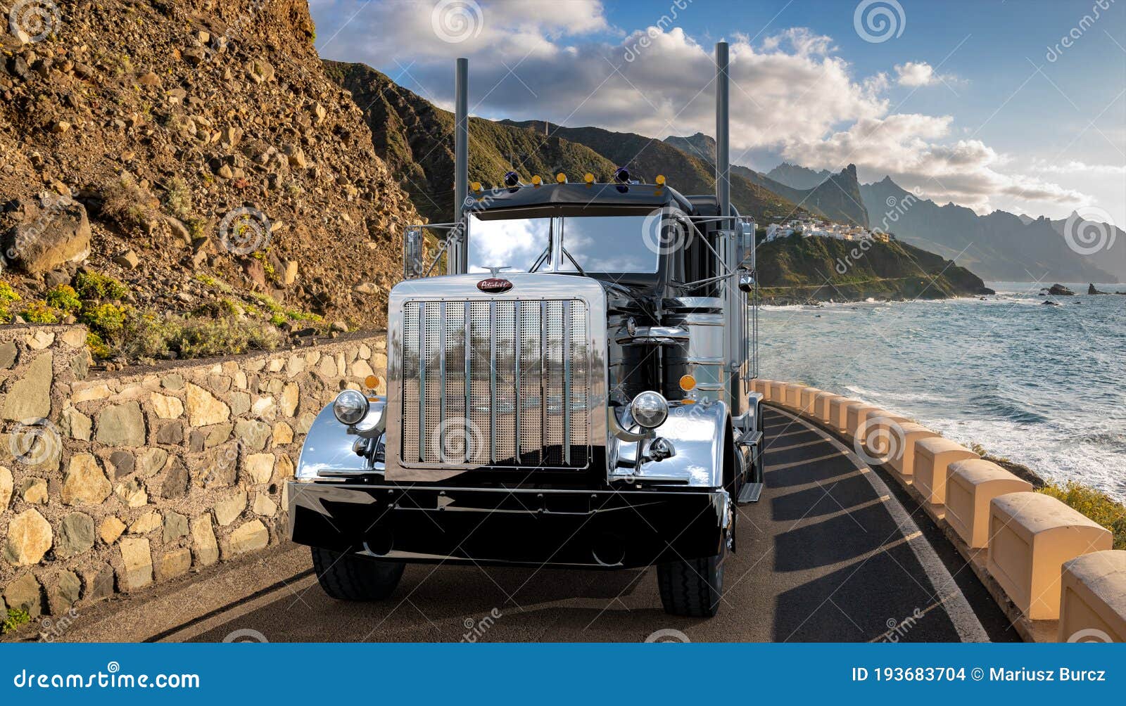 American Peterbilt Truck on the Road Editorial Stock Image - Image of ...