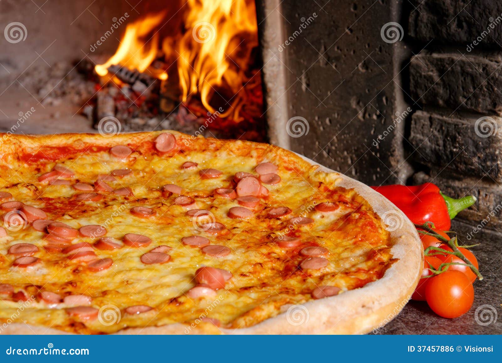 American pizza stock photo. Image of dine, cooked, mozzarella - 37457886