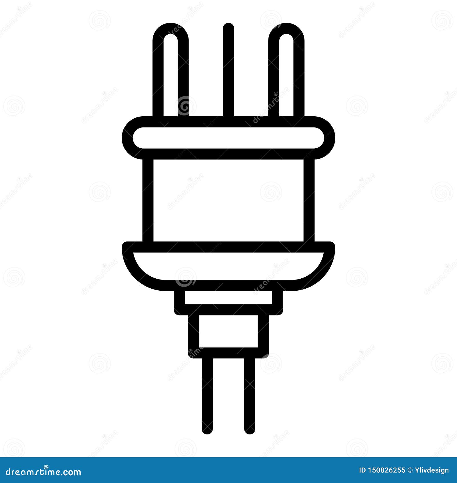 American Plug Icon, Outline Style Stock Vector - Illustration of cord ...