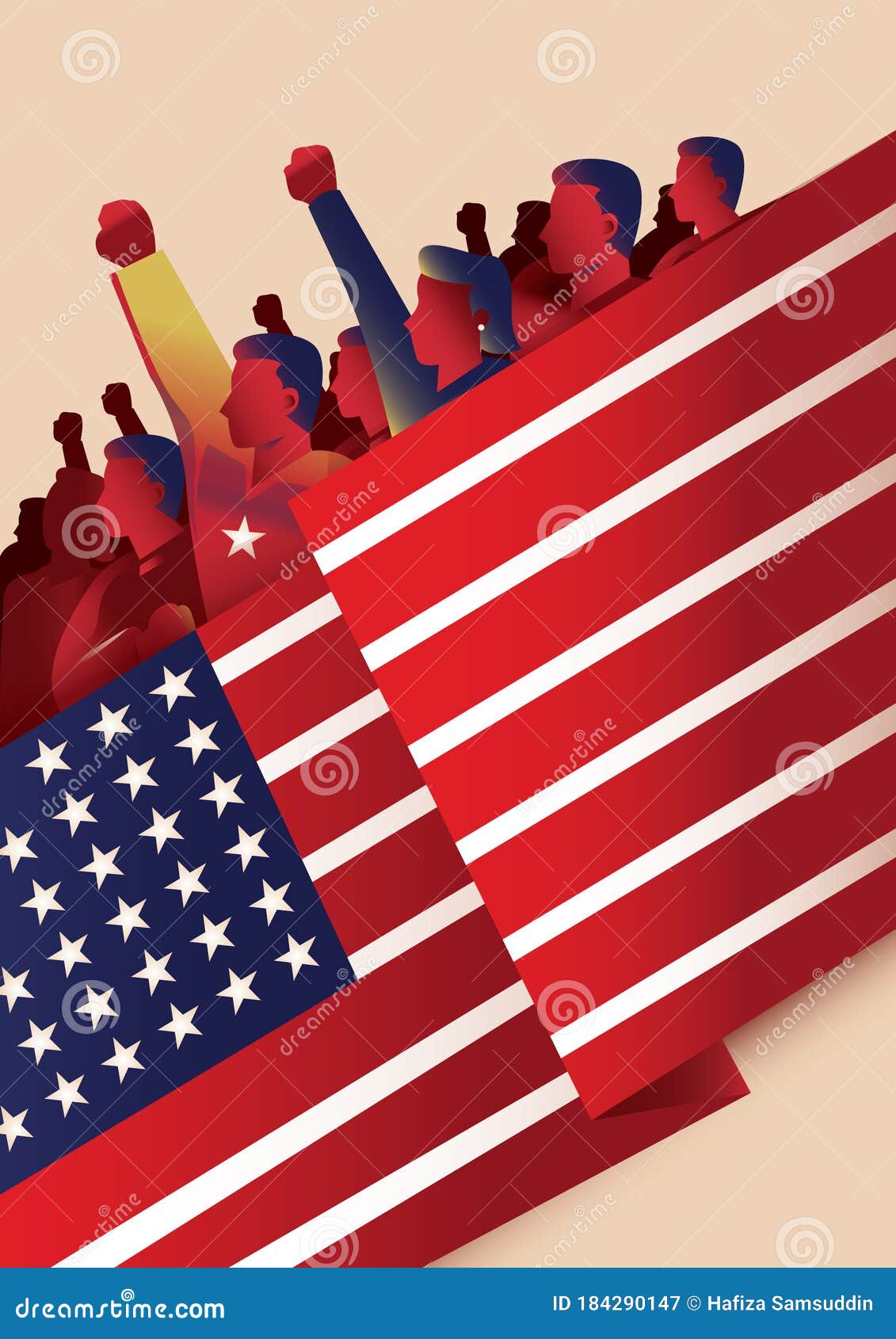 American Poster. Vector Illustration Decorative Background Design Stock ...