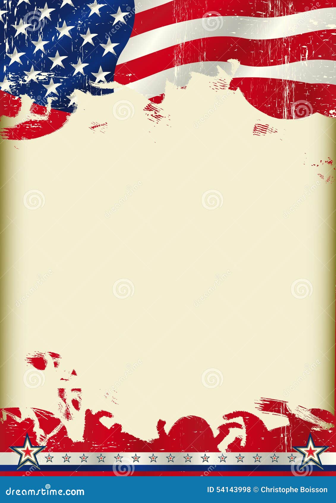 American Poster Waving Flag Background Stock Vector - Image: 54143998