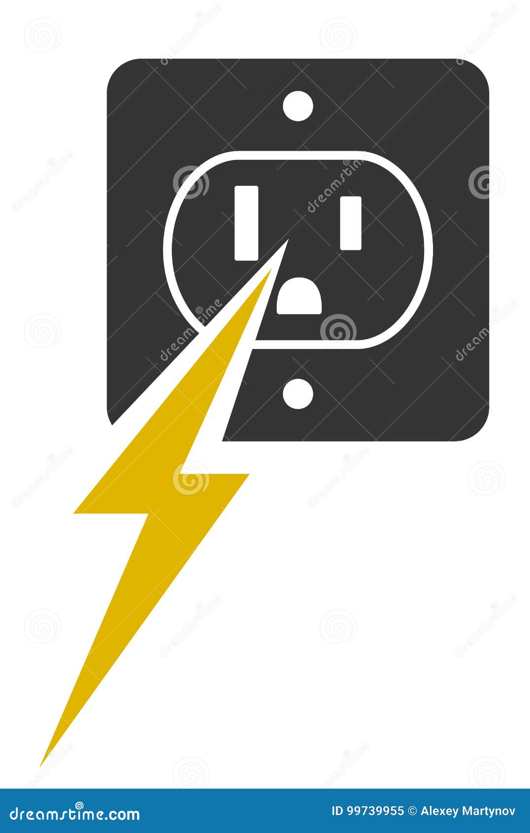 American power socket stock vector. Illustration of danger - 99739955