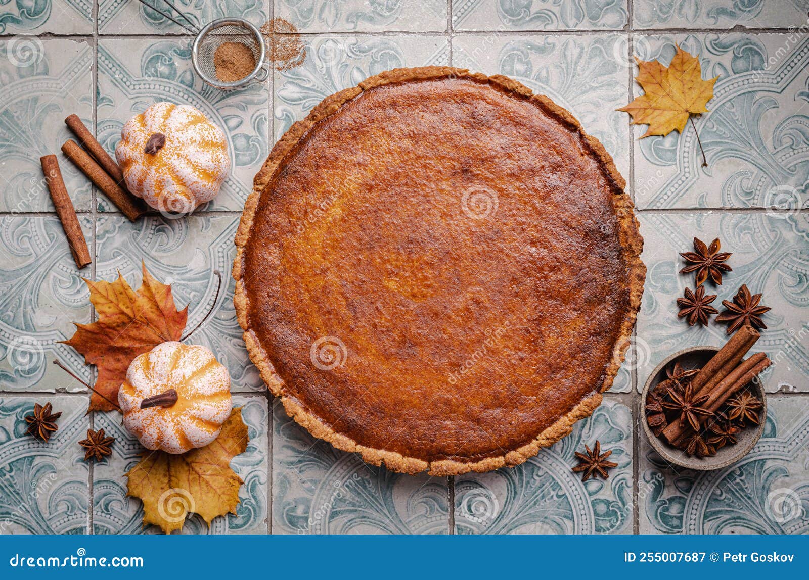 American pumpkin pie stock image. Image of rustic, delicious - 255007687