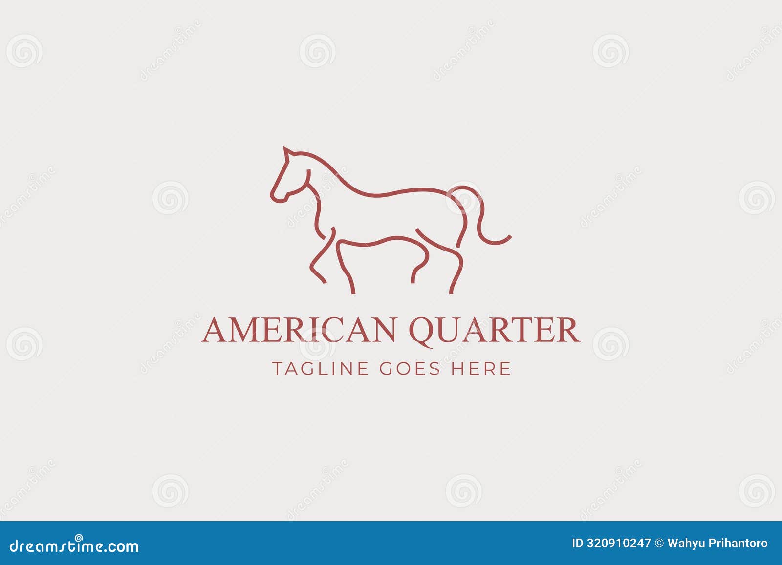 American Quarter Horse Logo Linear Style Abstract Illustration ...