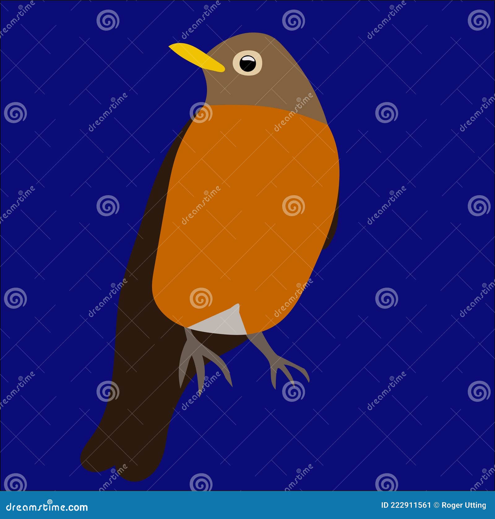 American robin graphic stock illustration. Illustration of oenas ...