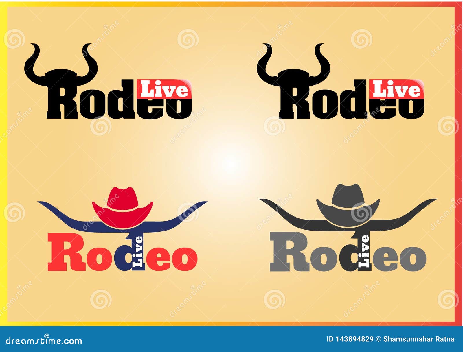 American Rodeo Bulf Head Design Shape Logo Stock Vector - Illustration ...