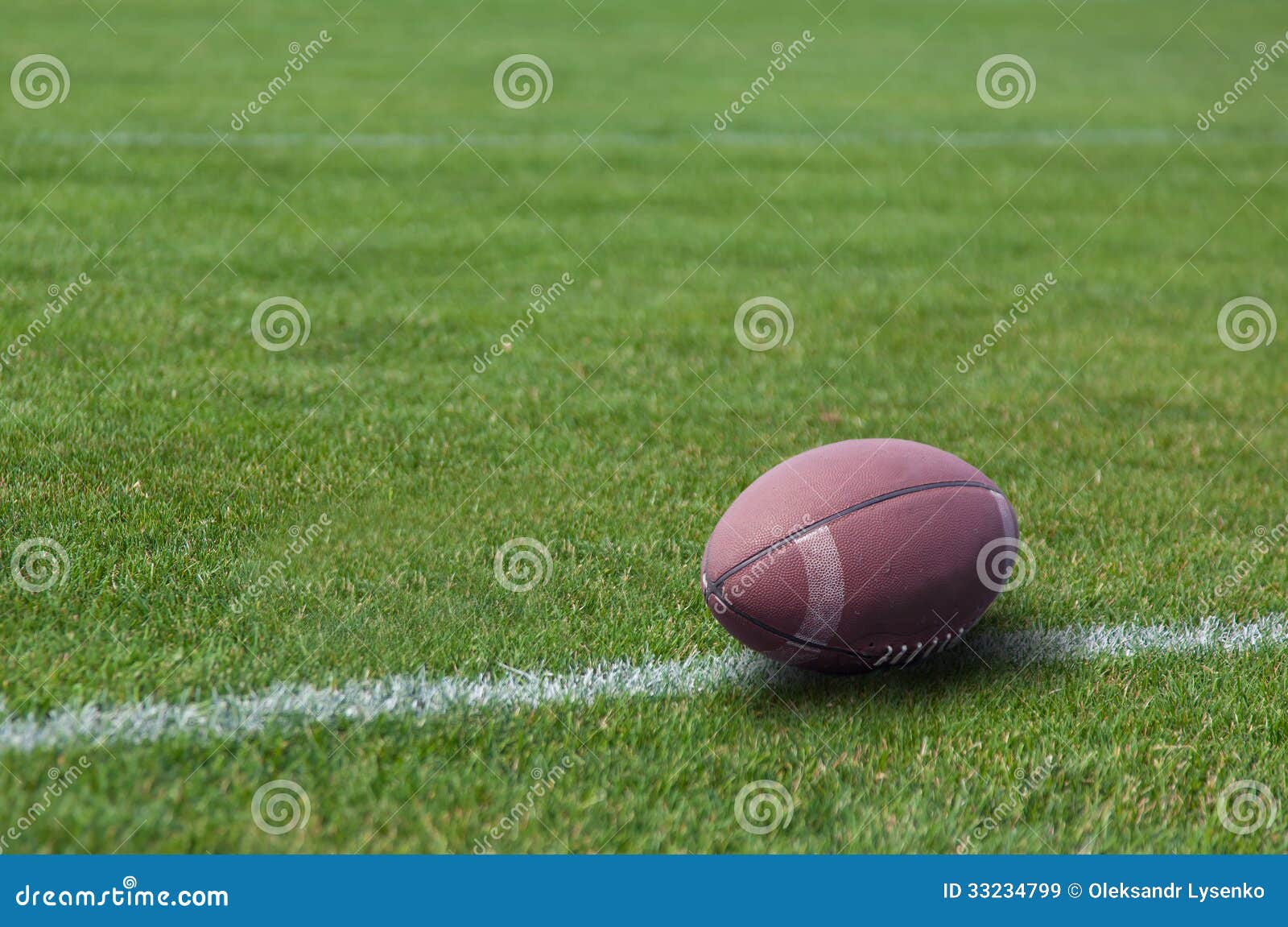 American Rugby Ball on the Grass Stock Image - Image of field, hurt ...