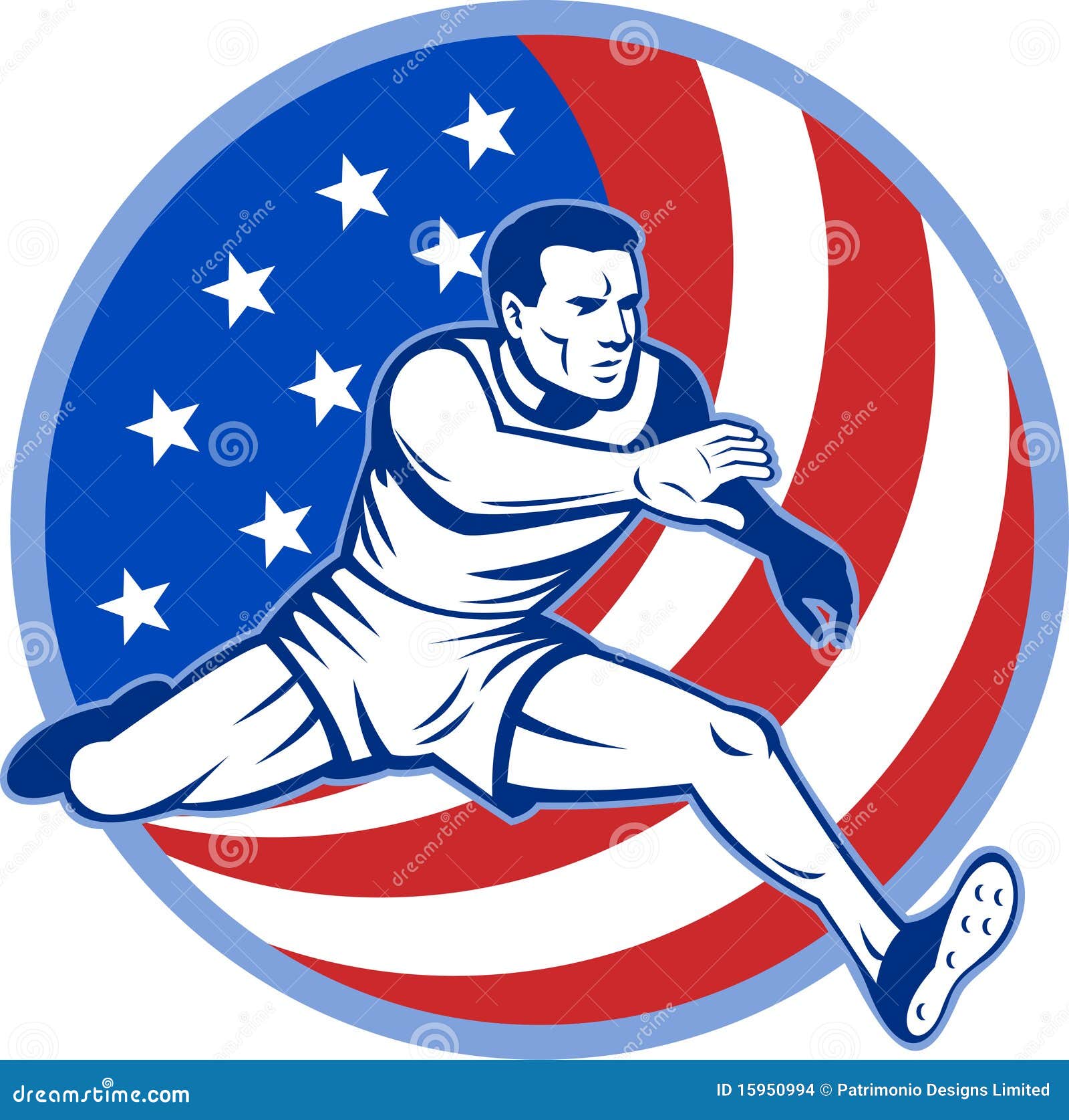 American runner sprinter stock illustration. Illustration of athlete ...