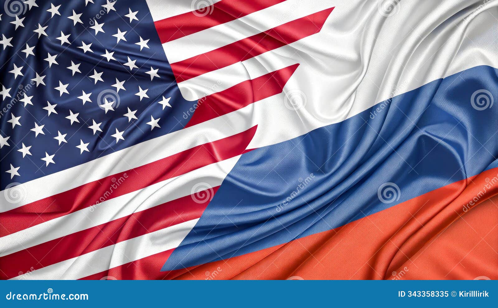 American and Russian Flags Intertwined in Symbolic Display Stock Image ...