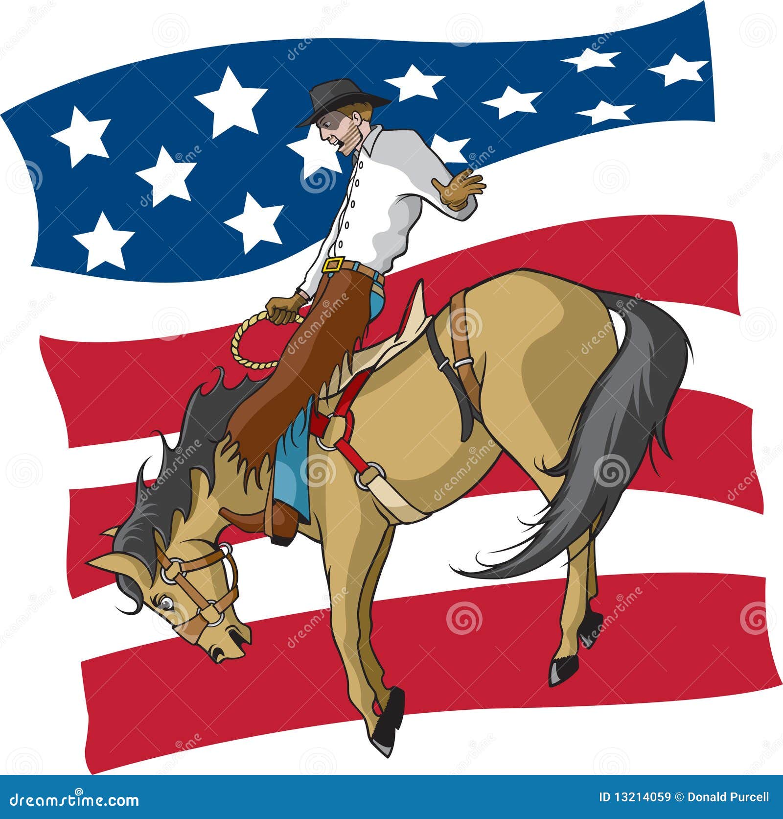 American Saddle Bronc Rider Stock Vector - Illustration of cowboy ...