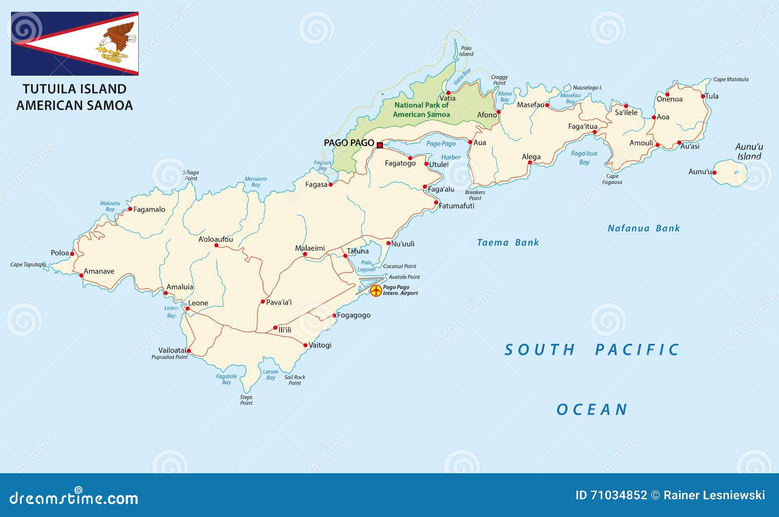American samoa road map stock illustration. Illustration of national ...