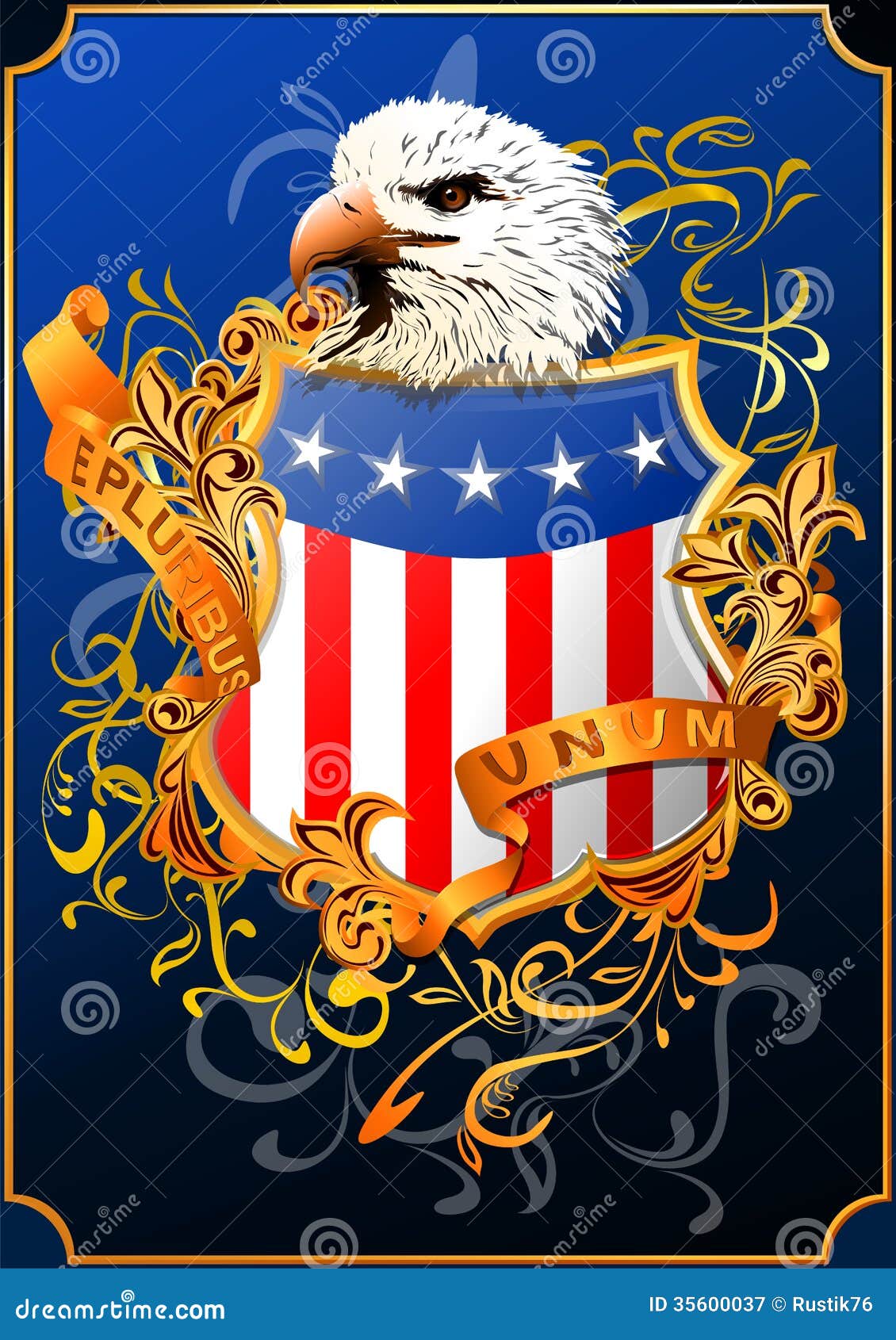 American Shield with Eagle() Stock Vector - Illustration of element ...