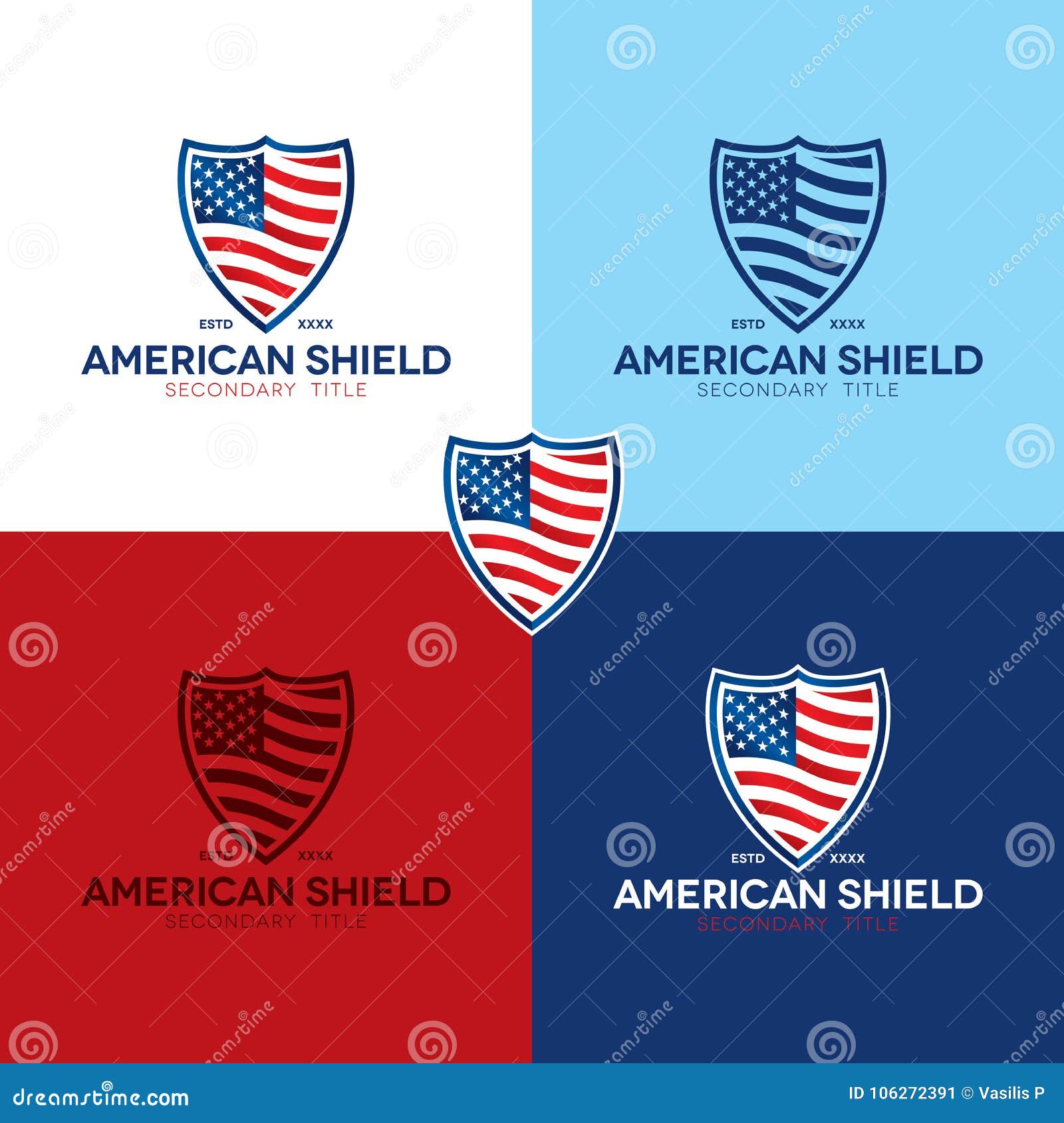 American Shield Logo and Icon - Vector Illustration Stock Vector ...