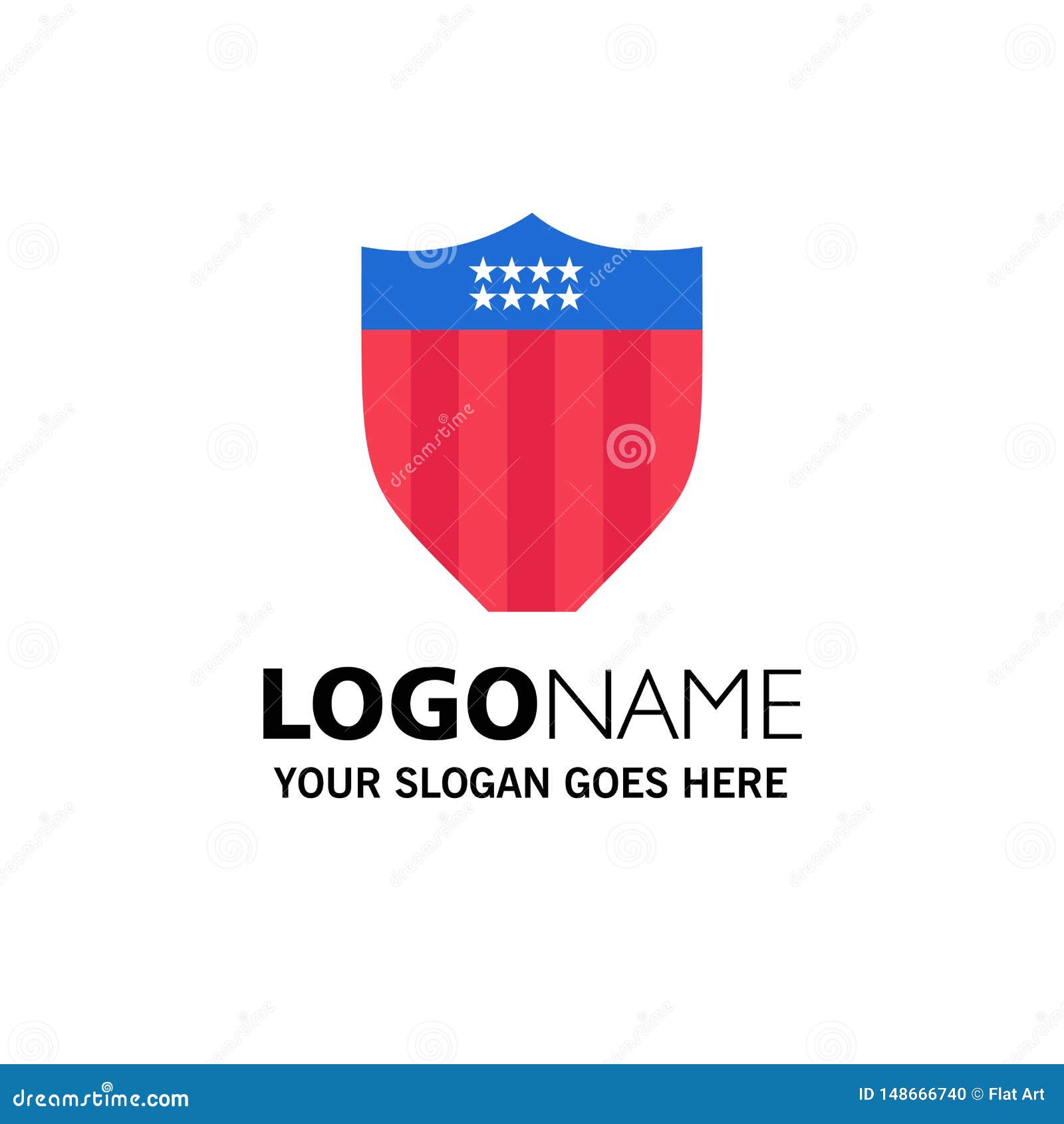 American, Shield, Security, Usa Business Logo Template. Flat Color ...
