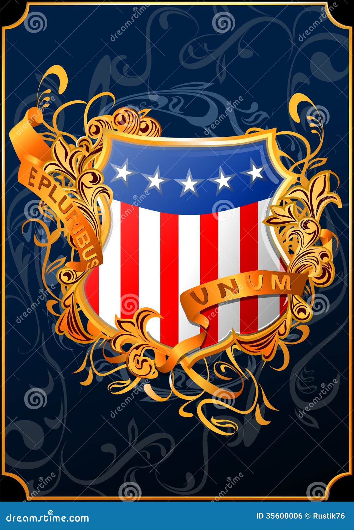 American Flag Shield Vector