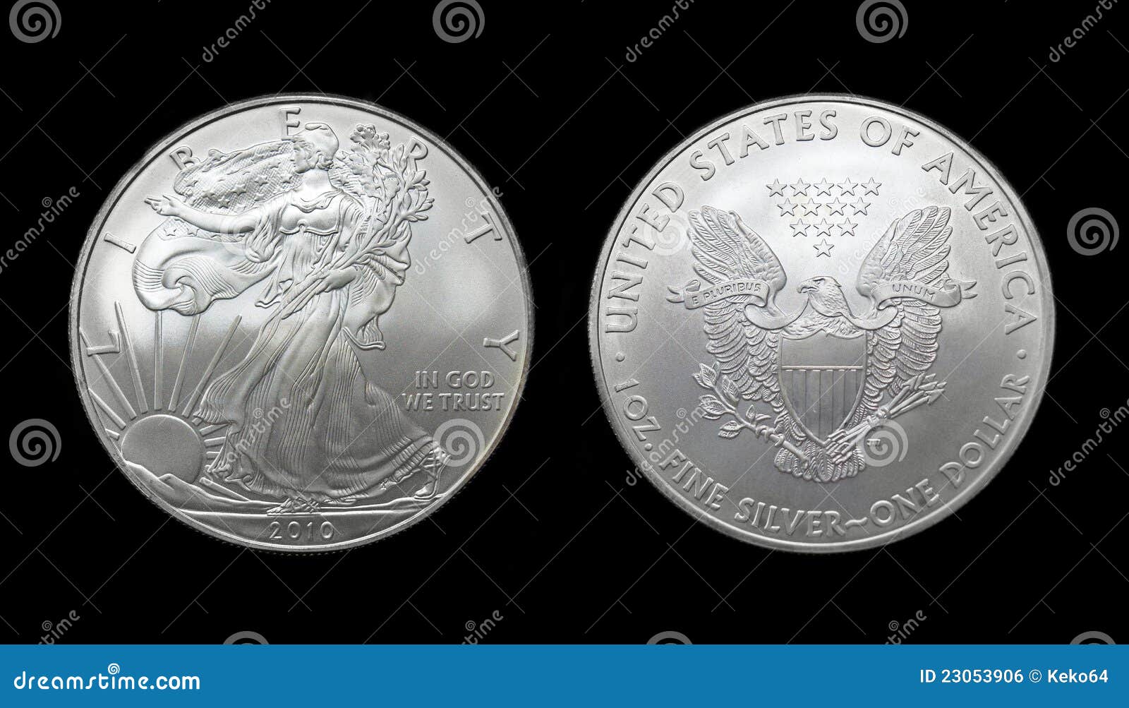 American Silver Eagle Dollar Coin Stock Photo - Image of antique ...