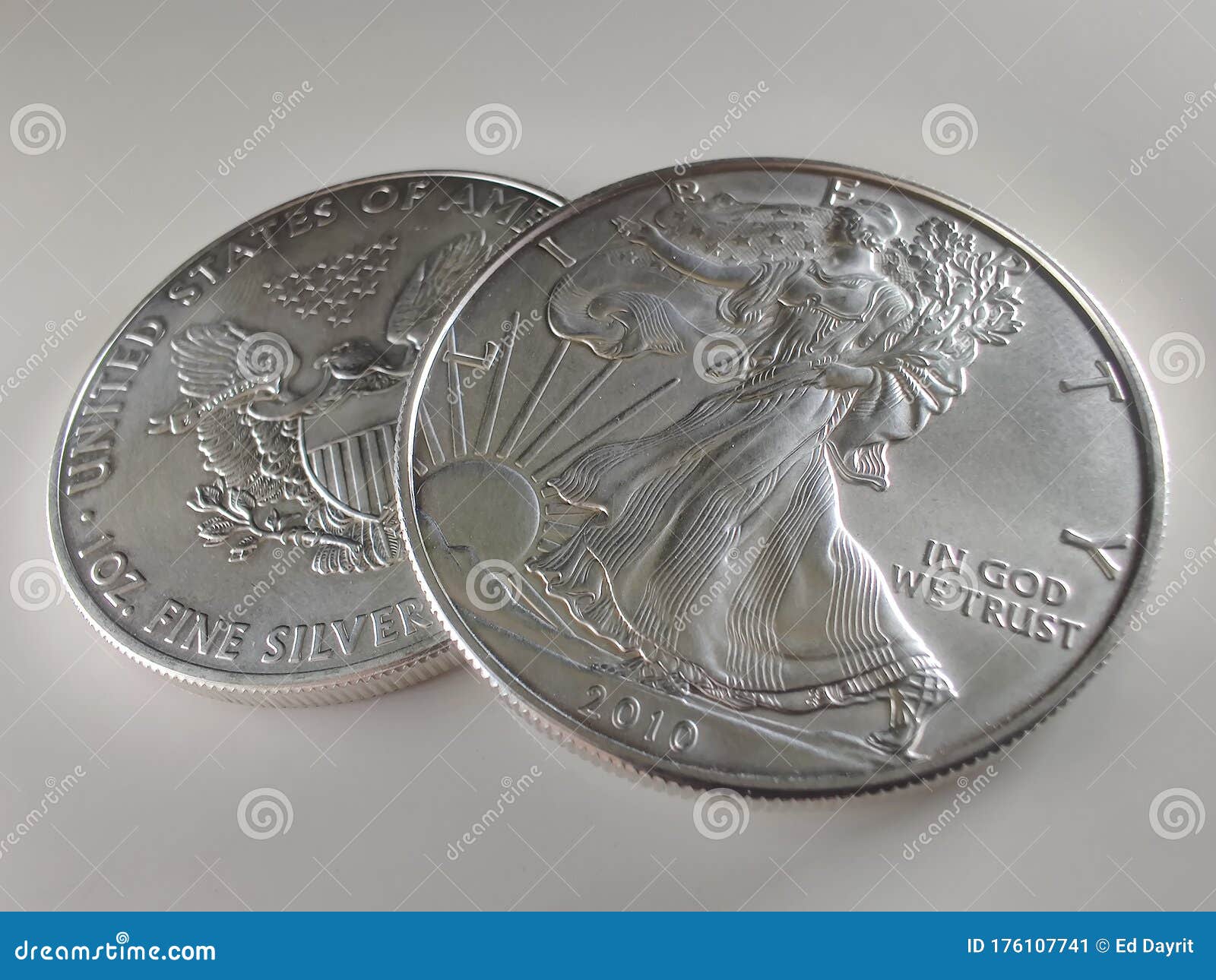 American Silver Eagles, Obverse and Reverse Stock Image - Image of ...