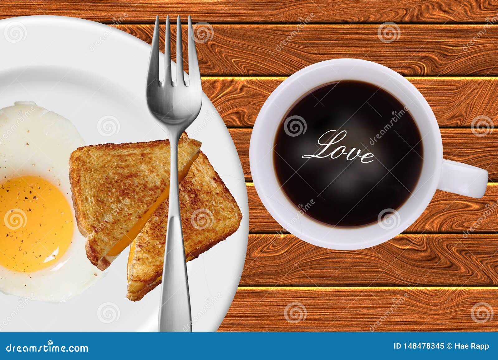 American Simple Breakfast with Coffee Stock Image - Image of loving ...