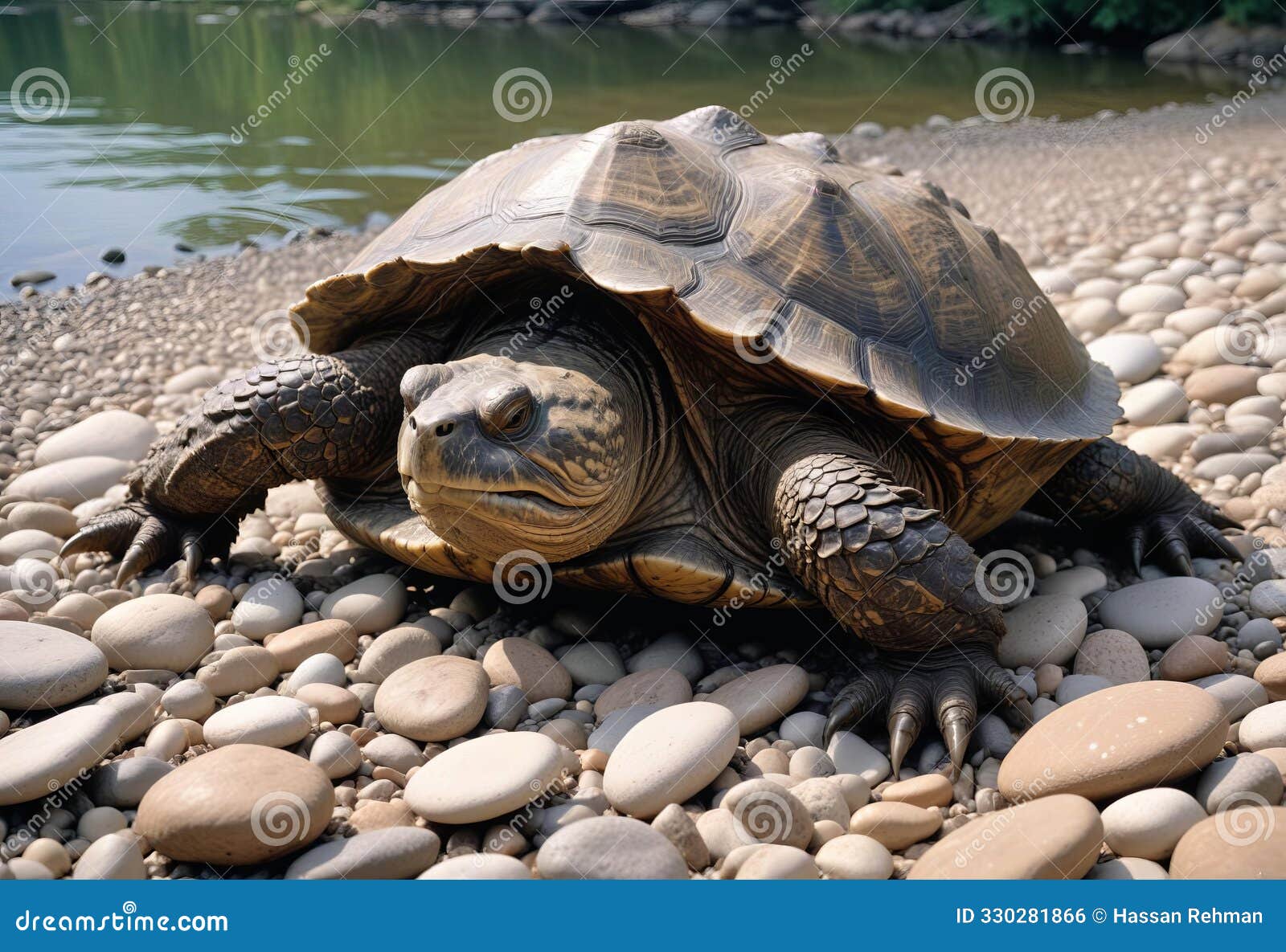 American Snapping Turtle Walking with Leg and Claws Extended Stock ...
