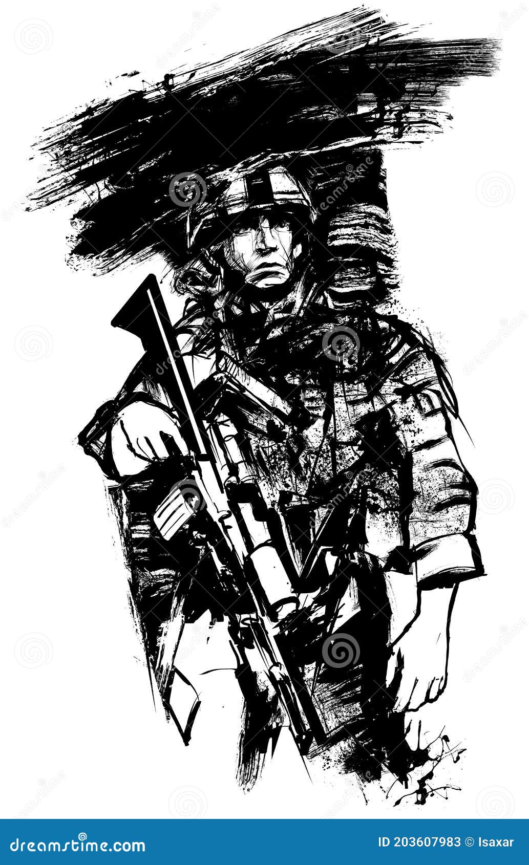 Ww2 American Soldier Head Drawing Cartoon Vector