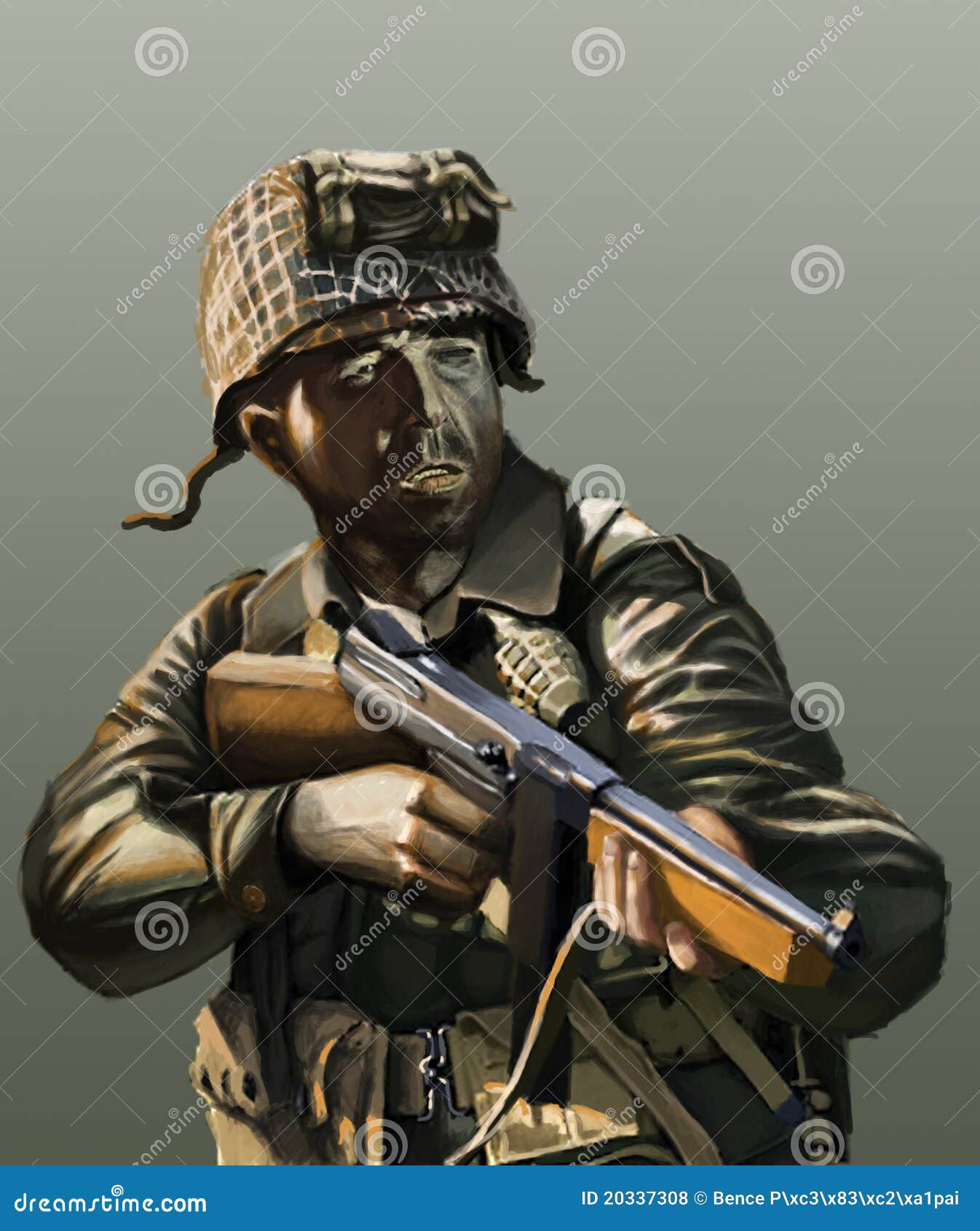 Ww2 American Soldier Head Drawing Cartoon Vector