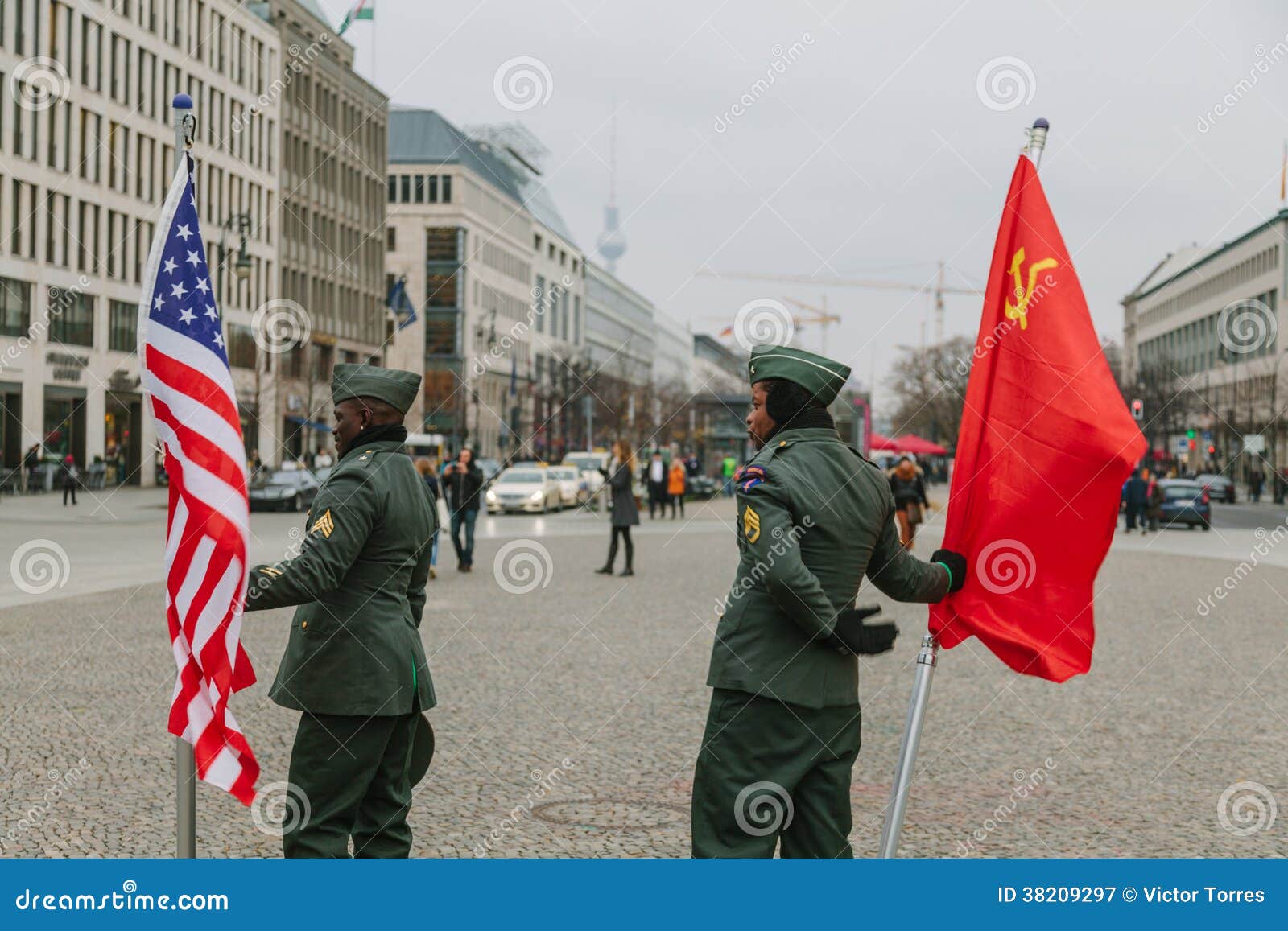 American and Soviet Military Claiming Their Rights Editorial ...