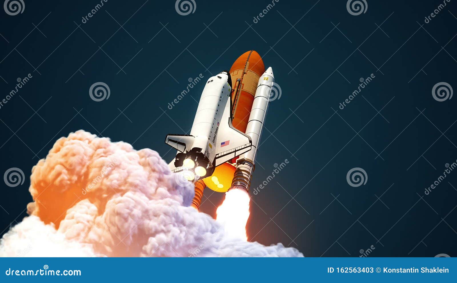 Space Shuttle in the Clouds of Smoke Stock Video - Video of columbia ...