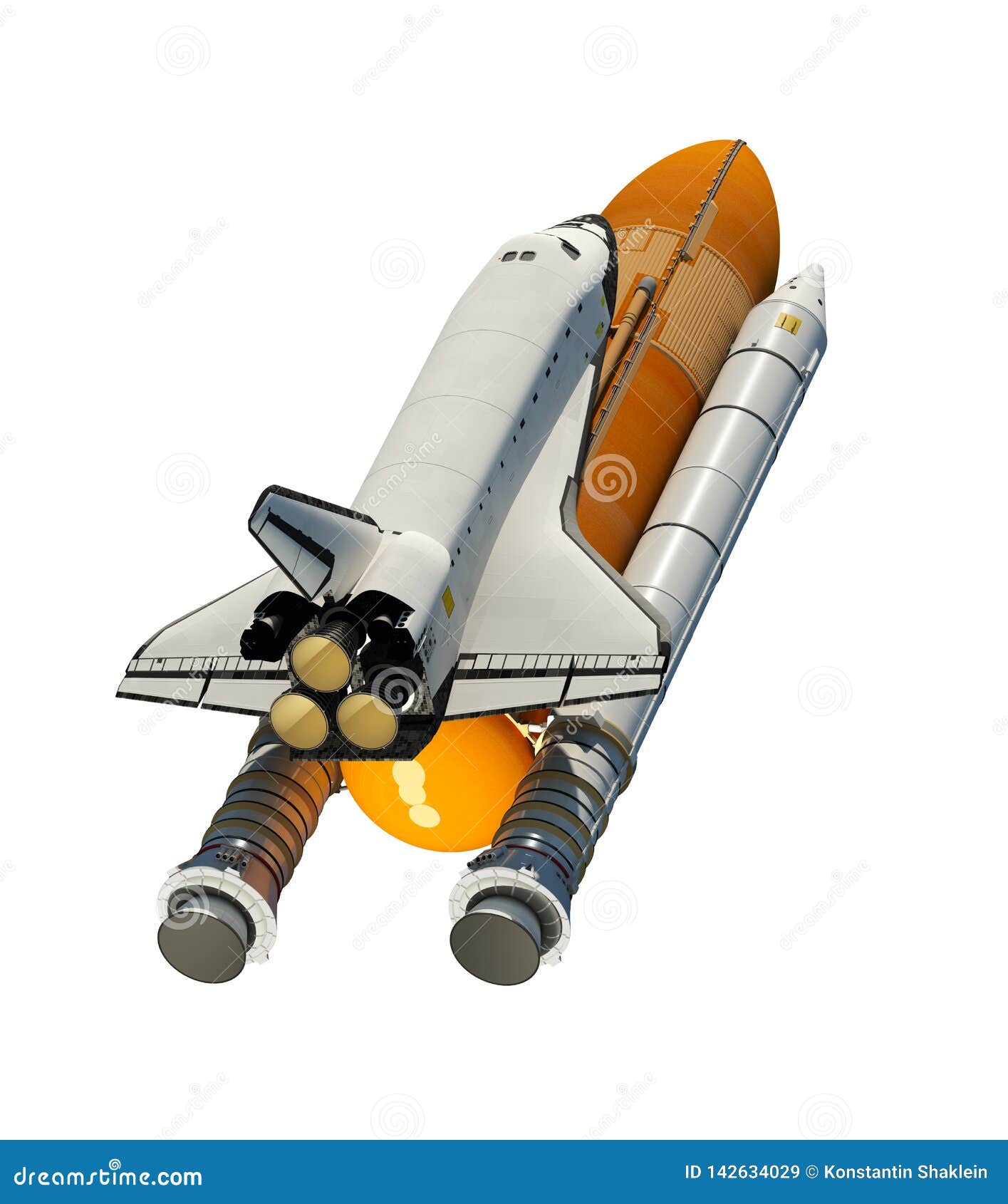 American Space Shuttle Isolated on White Background Stock Illustration ...