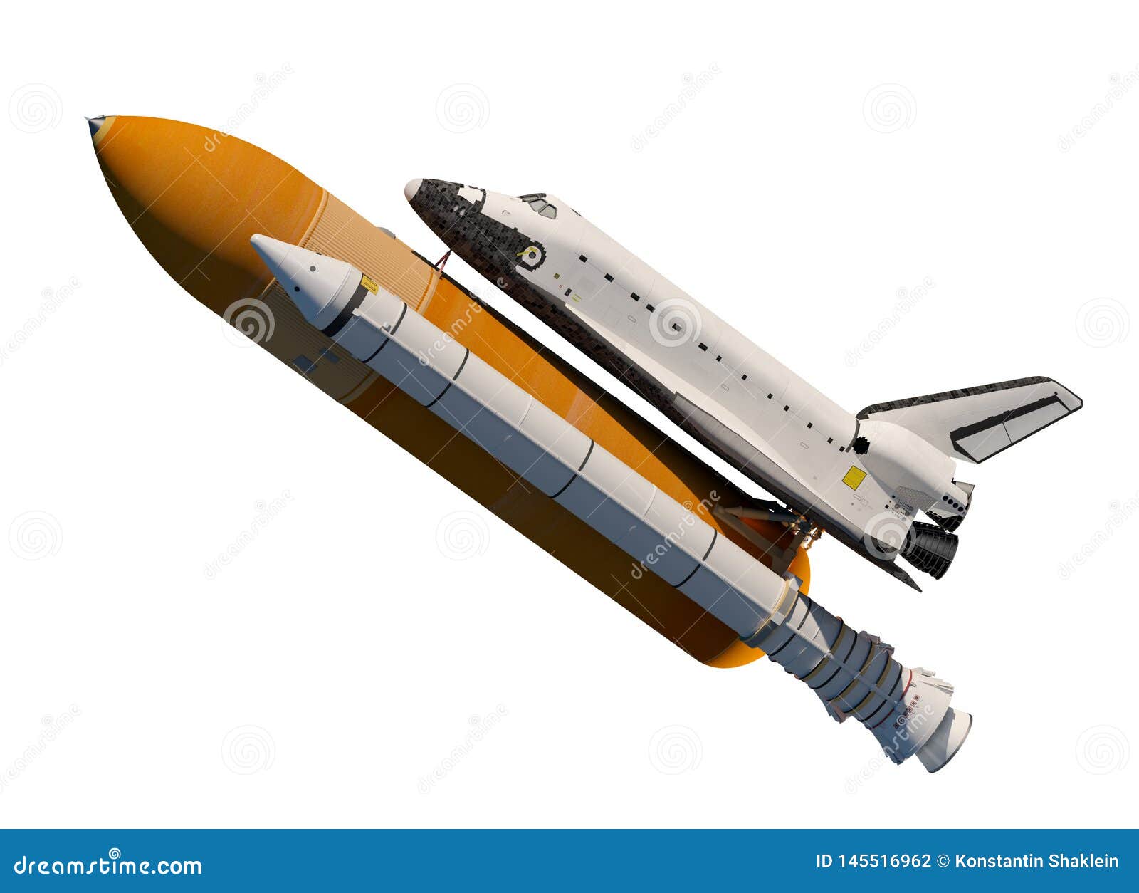 American Space Shuttle Isolated on White Background Stock Illustration ...