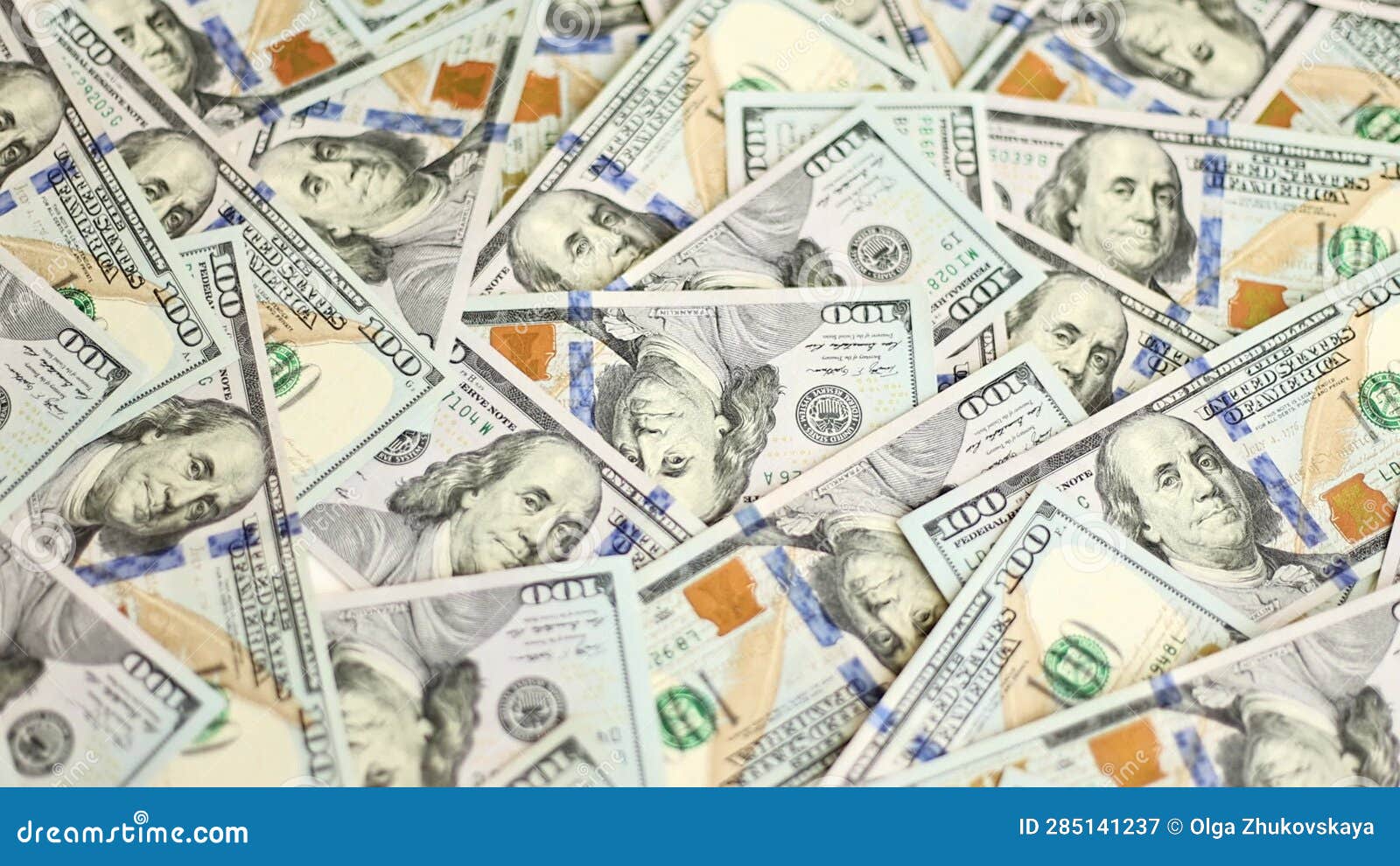 American Stack of 100 Dollar Paper Bills. Background with Money Stock ...