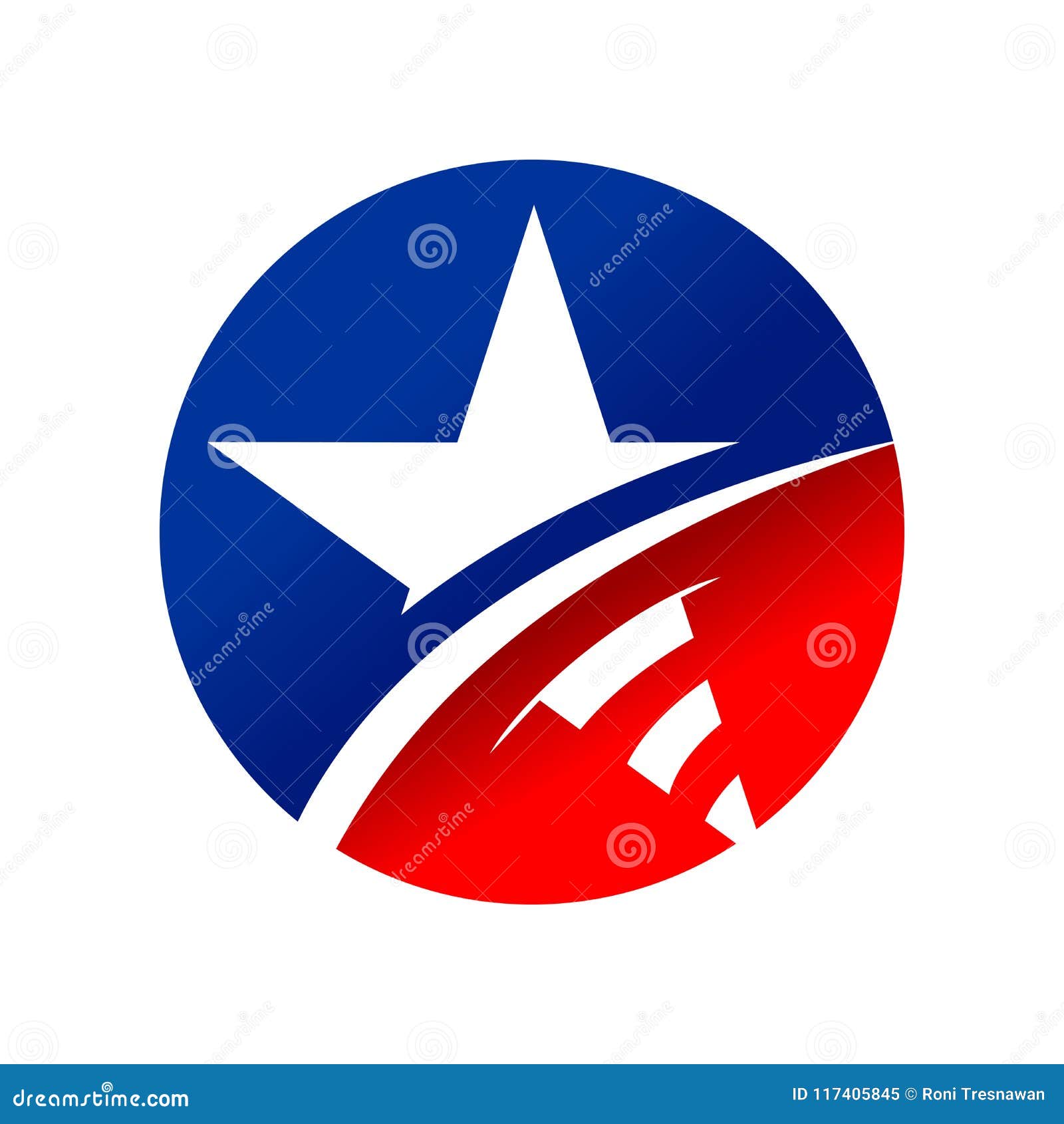 American Star Circle Symbol Logo Design Stock Vector - Illustration of ...