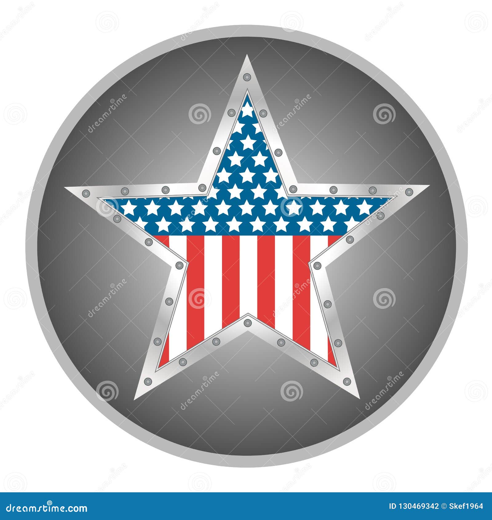 American Star with Metal Stroke Icon Logo Symbol. Stock Vector ...