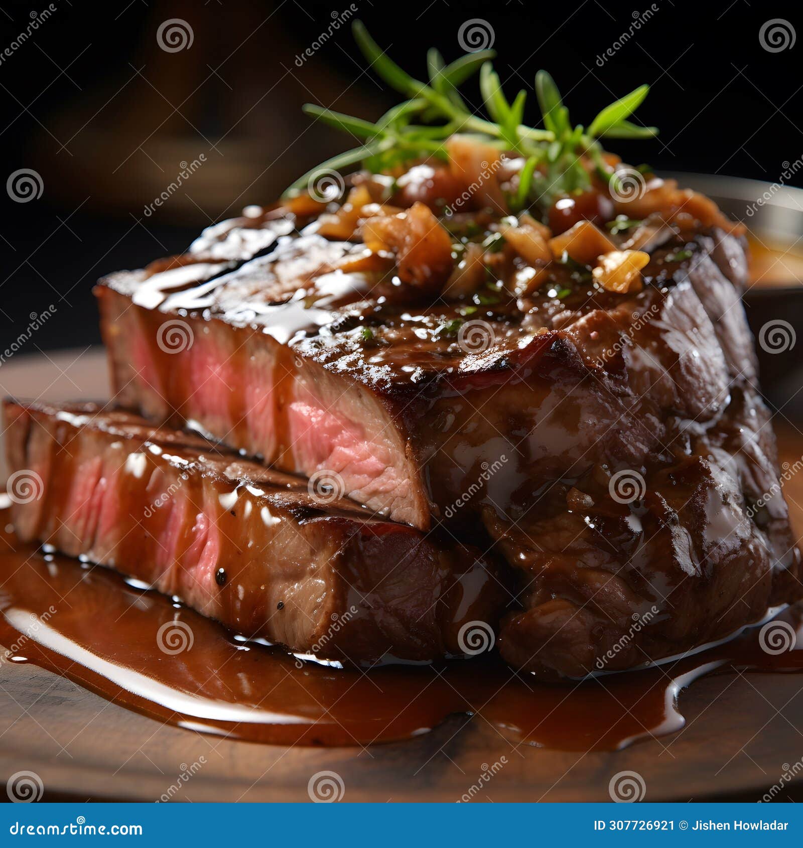 American steak at the bar stock illustration. Illustration of food ...