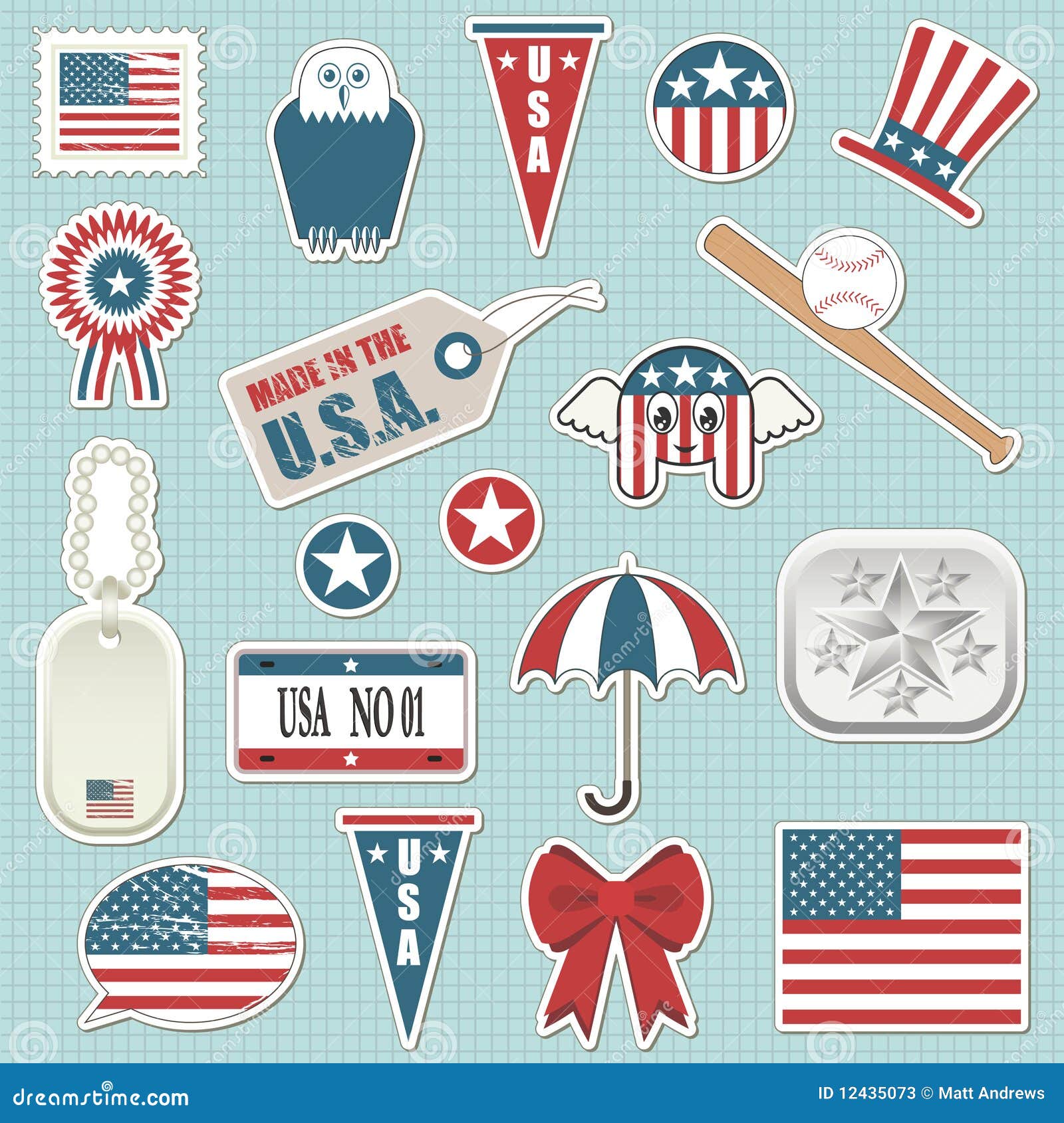 American stickers stock vector. Illustration of speech - 12435073