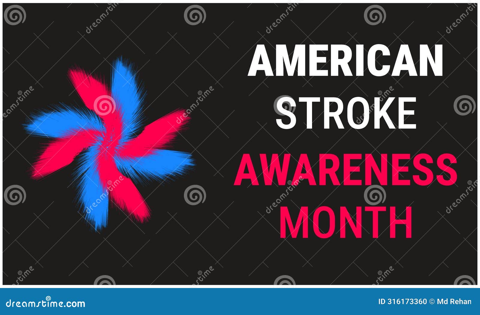 American Stroke Awareness Month Templet Stock Vector - Illustration of ...