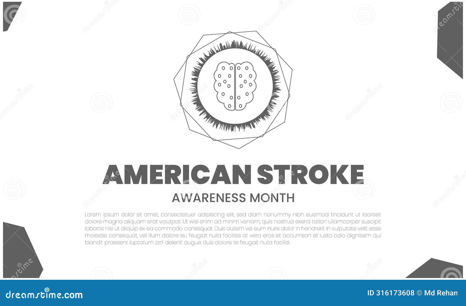 American Stroke Awareness Month Templet Stock Vector - Illustration of ...
