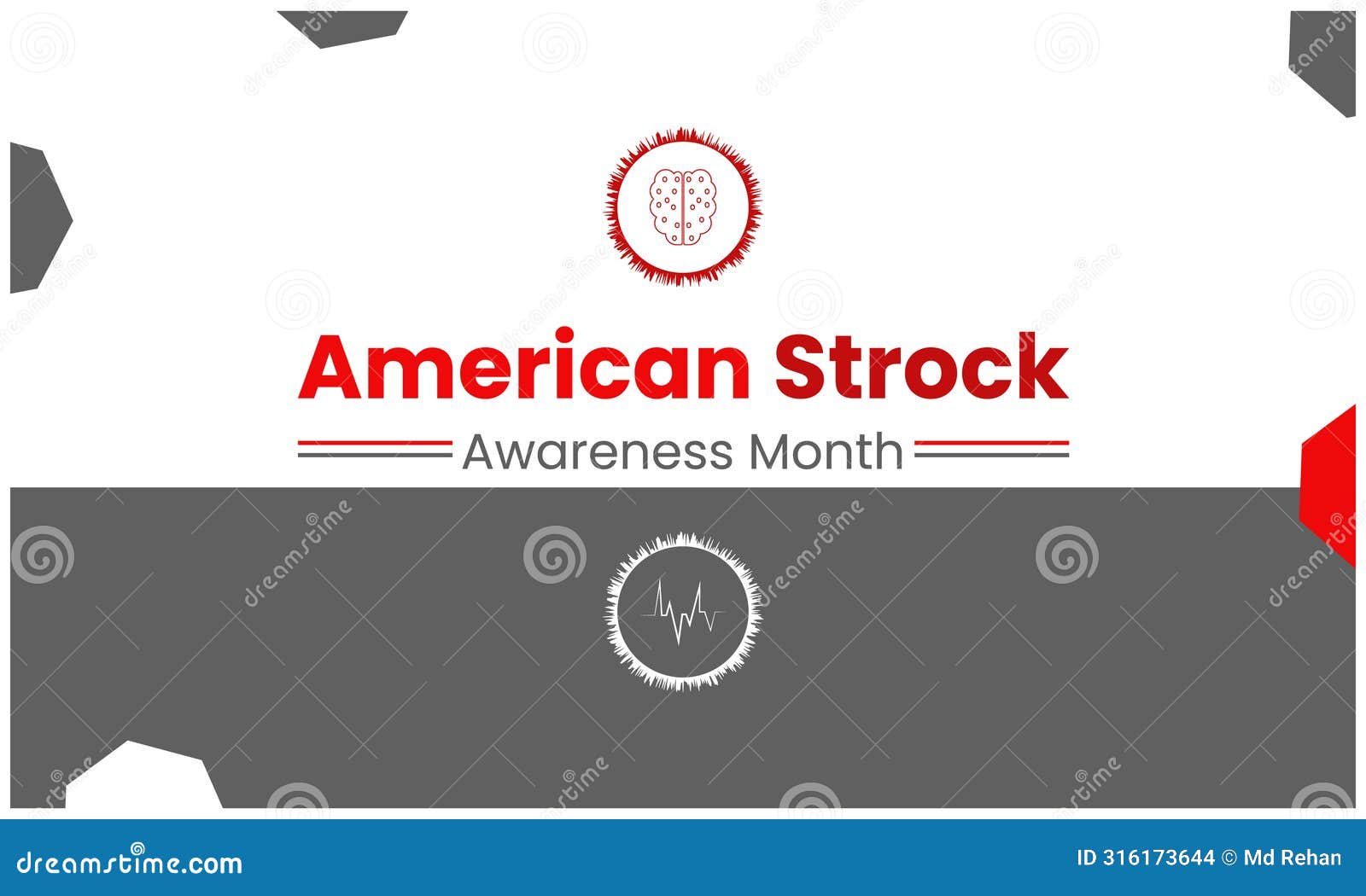 American Stroke Awareness Month Templet Stock Vector - Illustration of ...
