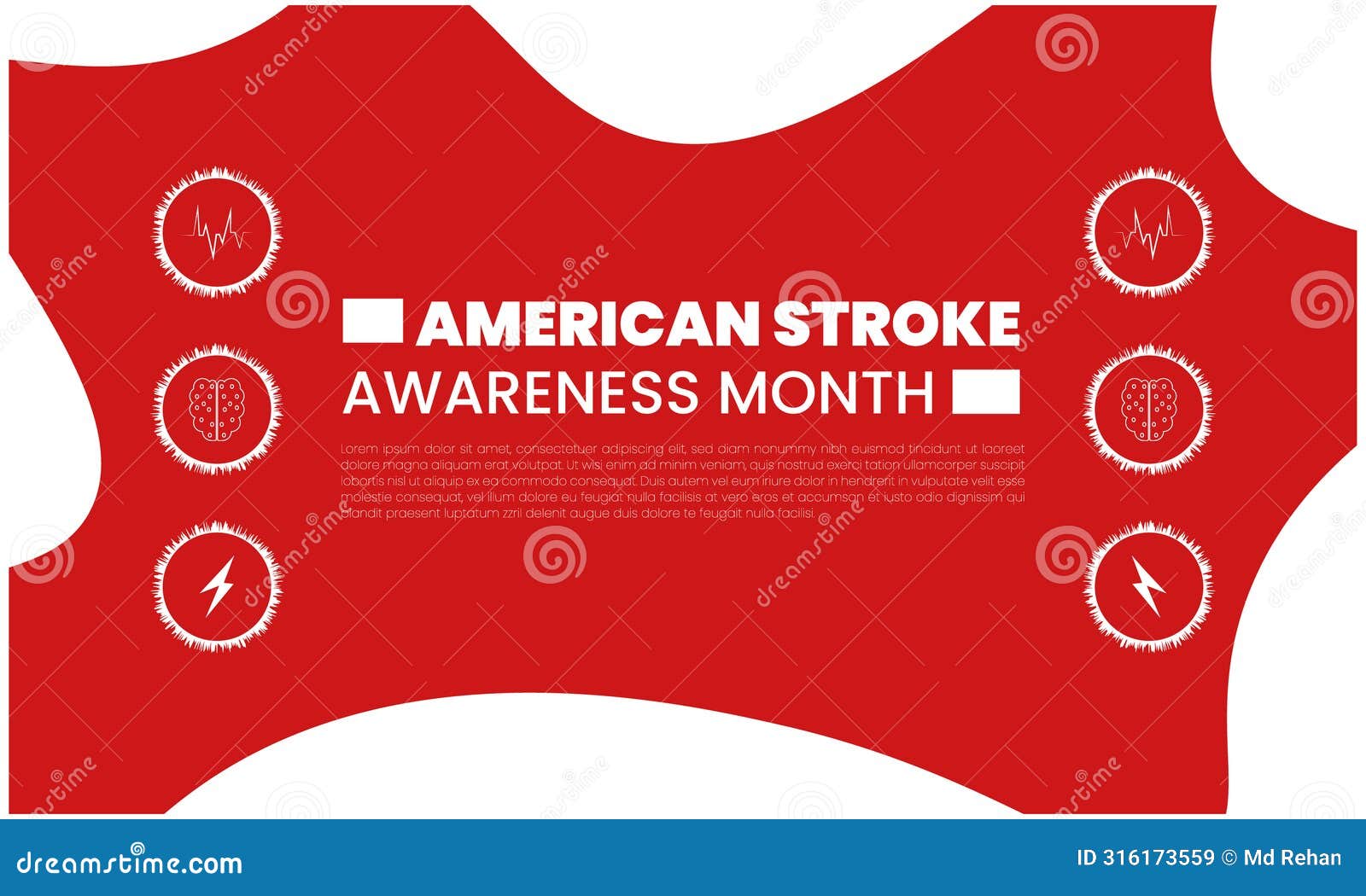 American Stroke Awareness Month Templet Stock Vector - Illustration of ...