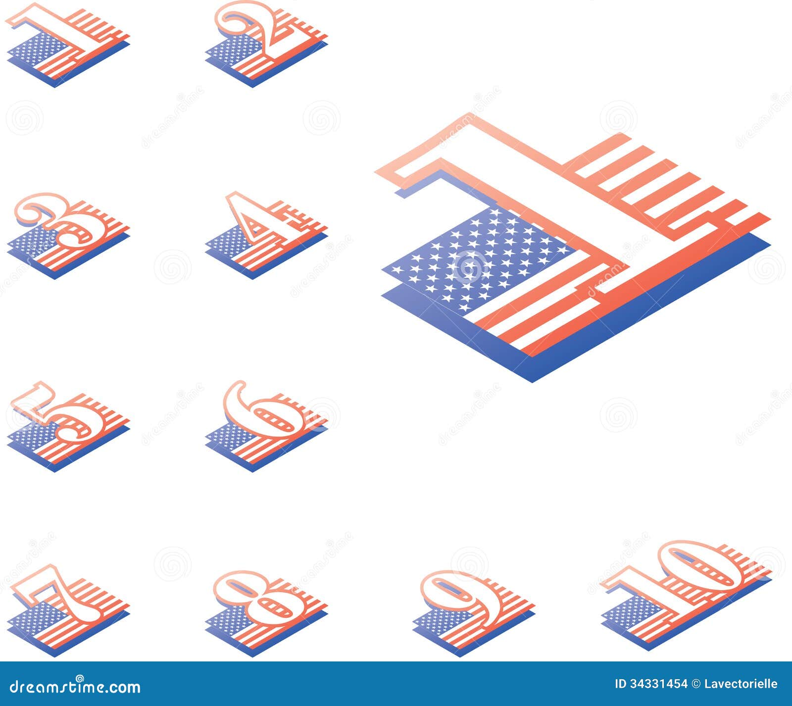 American Style Numerals. stock vector. Illustration of american - 34331454