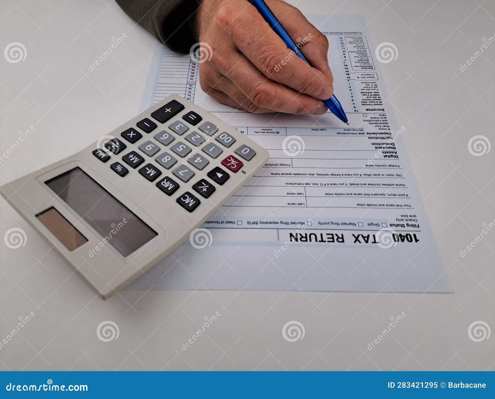 American Tax Return Form 1040, US Individual Tax Return, Working Desk ...