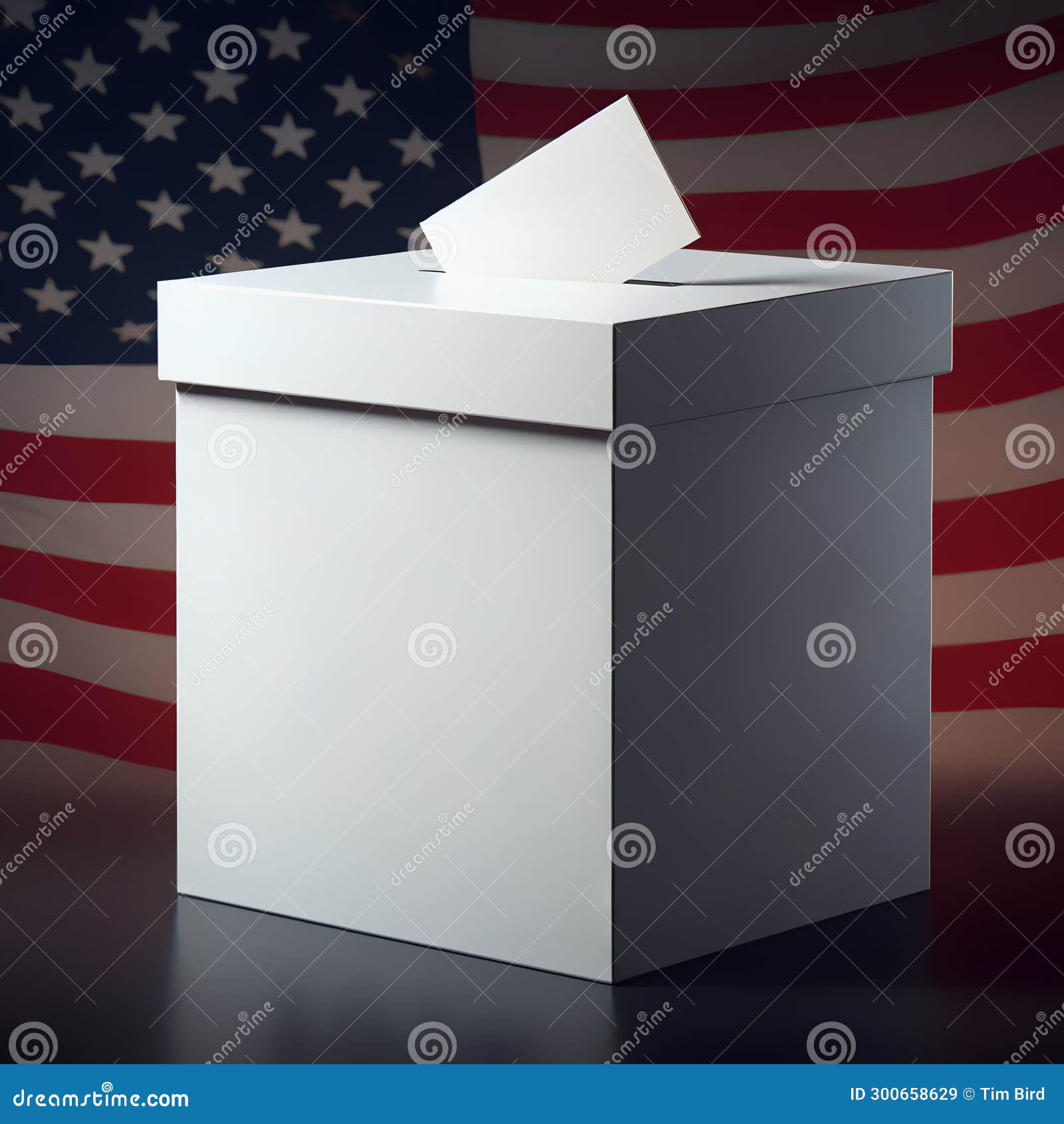 American Themed Ballot Box with Voting Card Stock Illustration ...