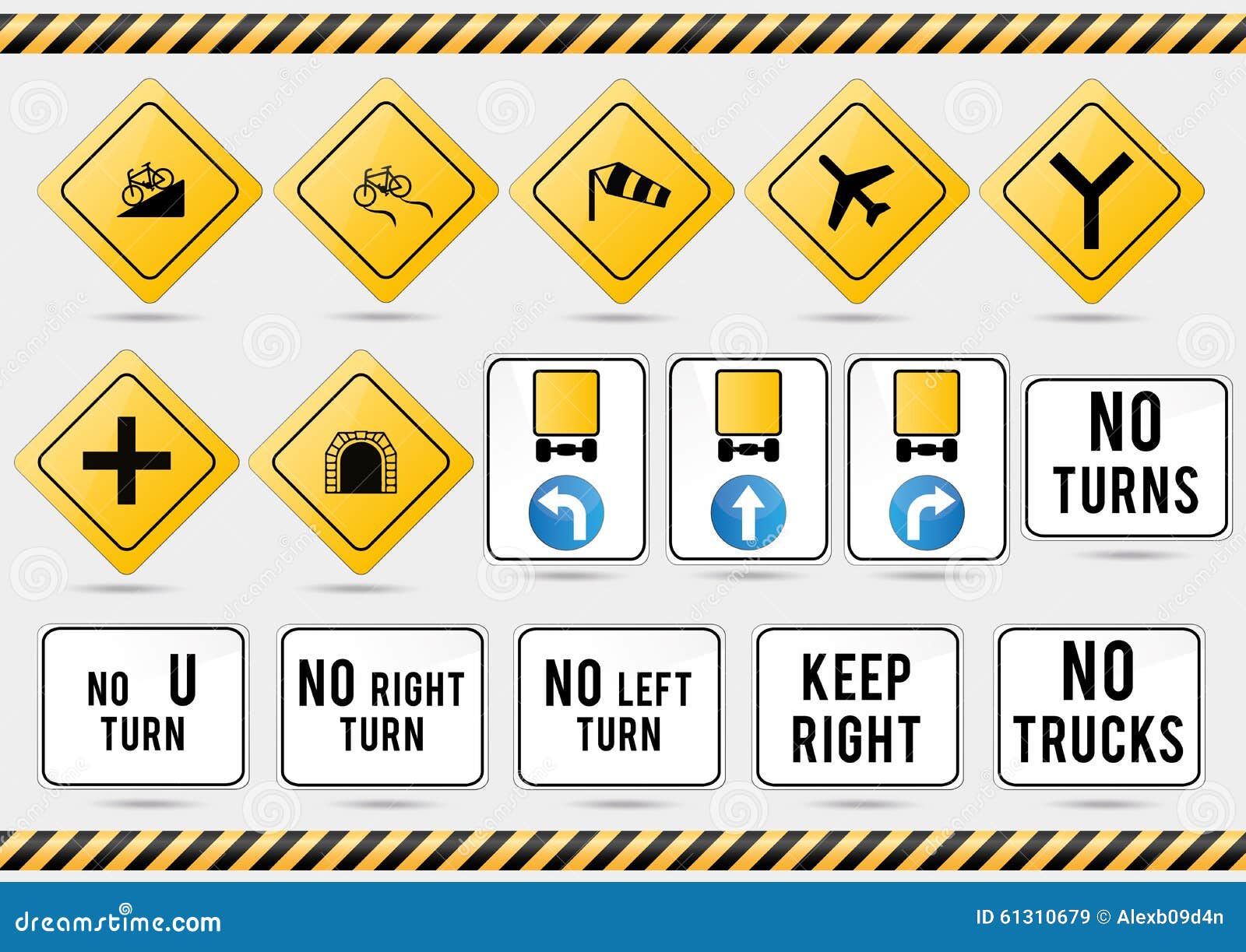 Traffic Signs Collection [15] Out of 19 Stock Vector - Illustration of ...