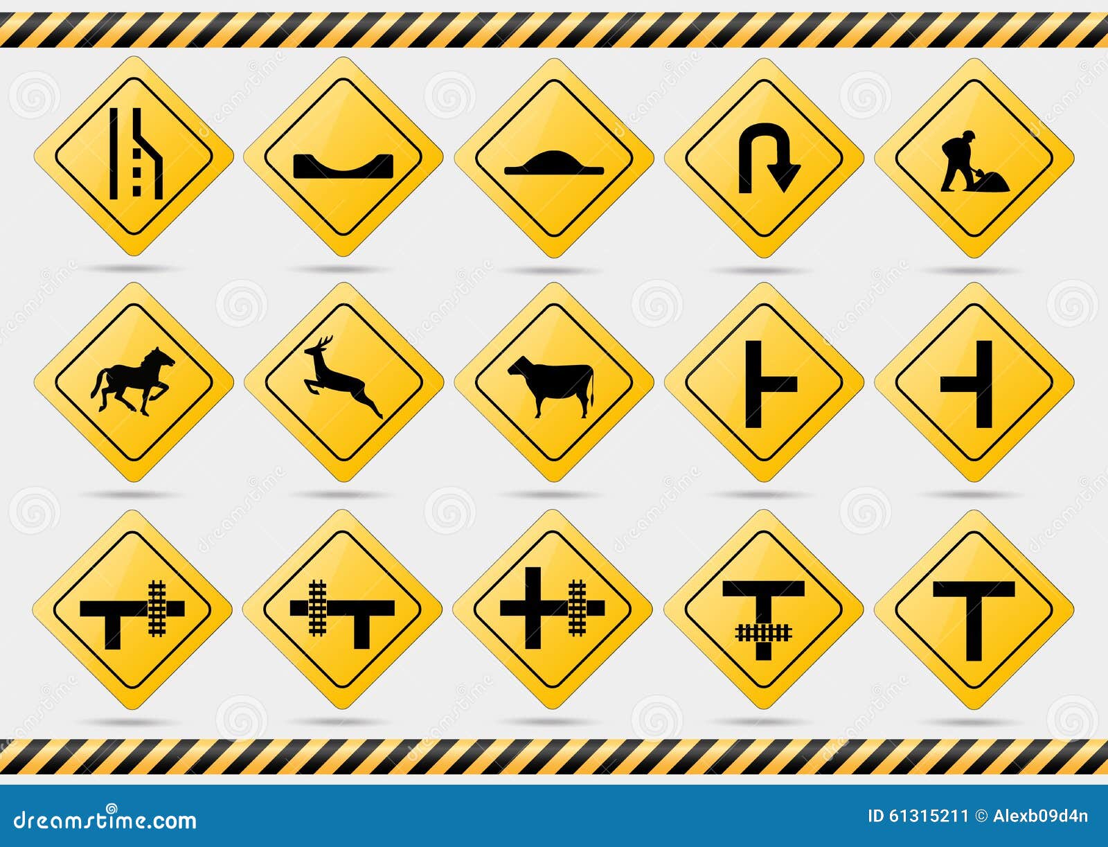 American Traffic Signs Stock Vector - Image: 61315211